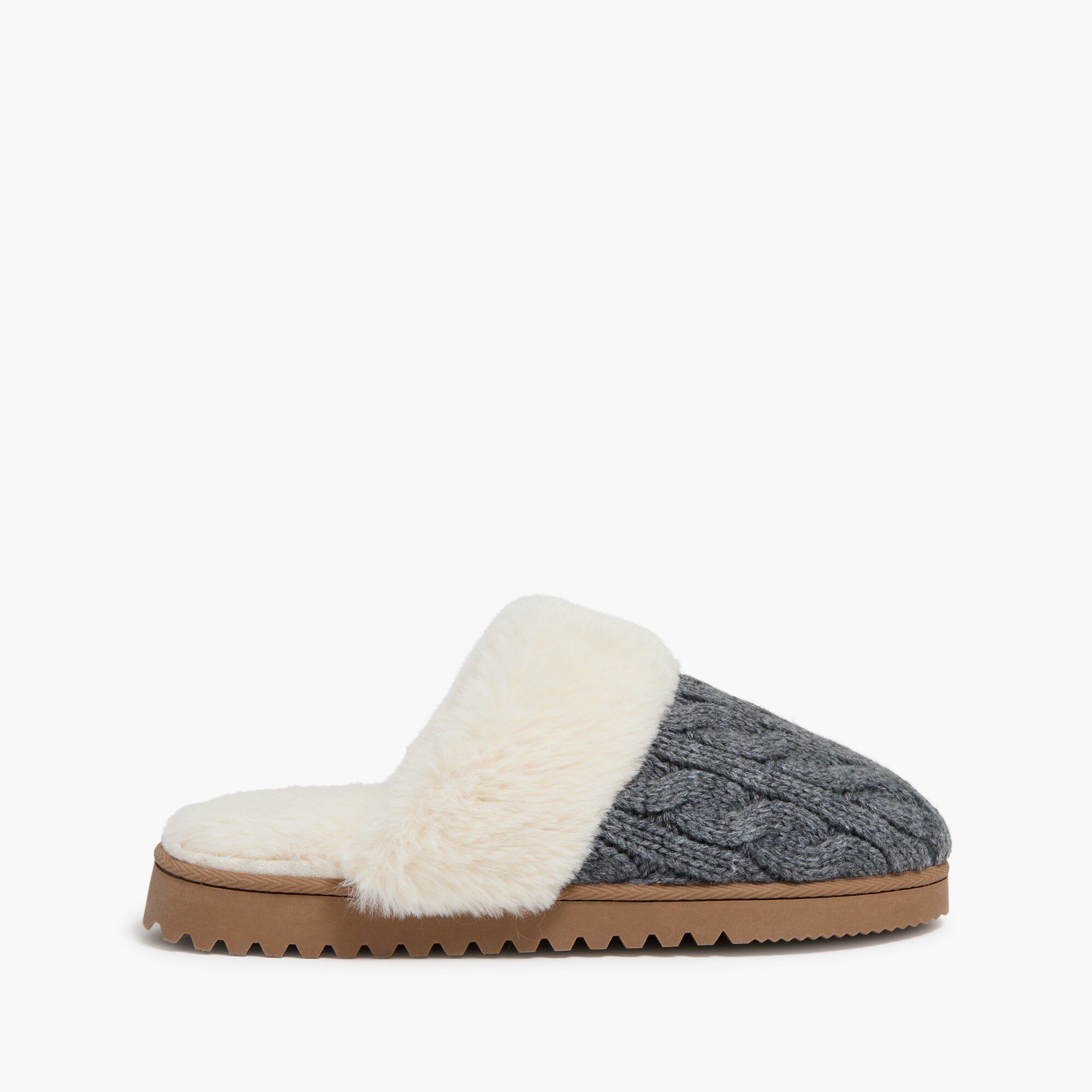 Factory: Cable-knit Scuff Slippers For Women