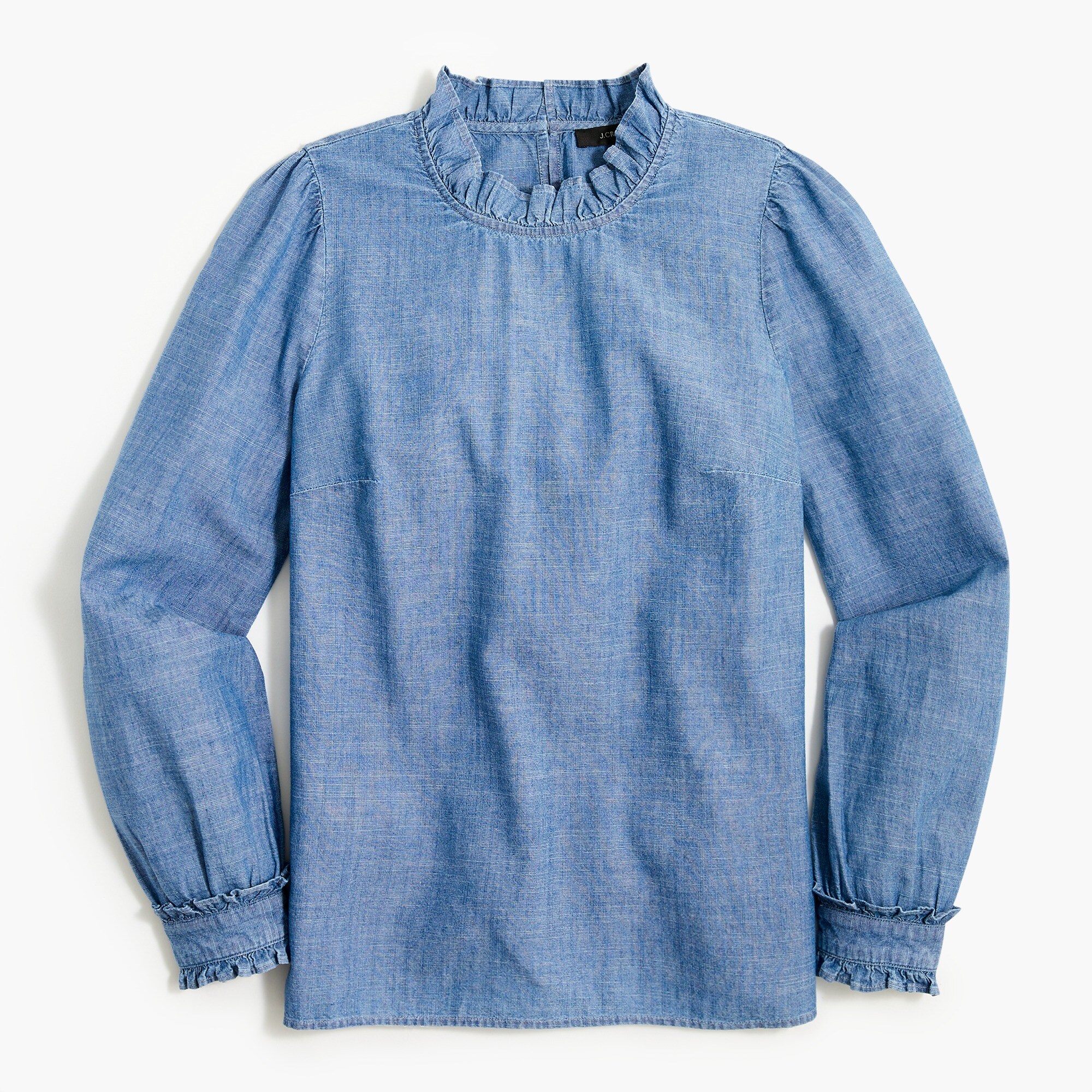 Factory: Chambray Ruffle Top For Women