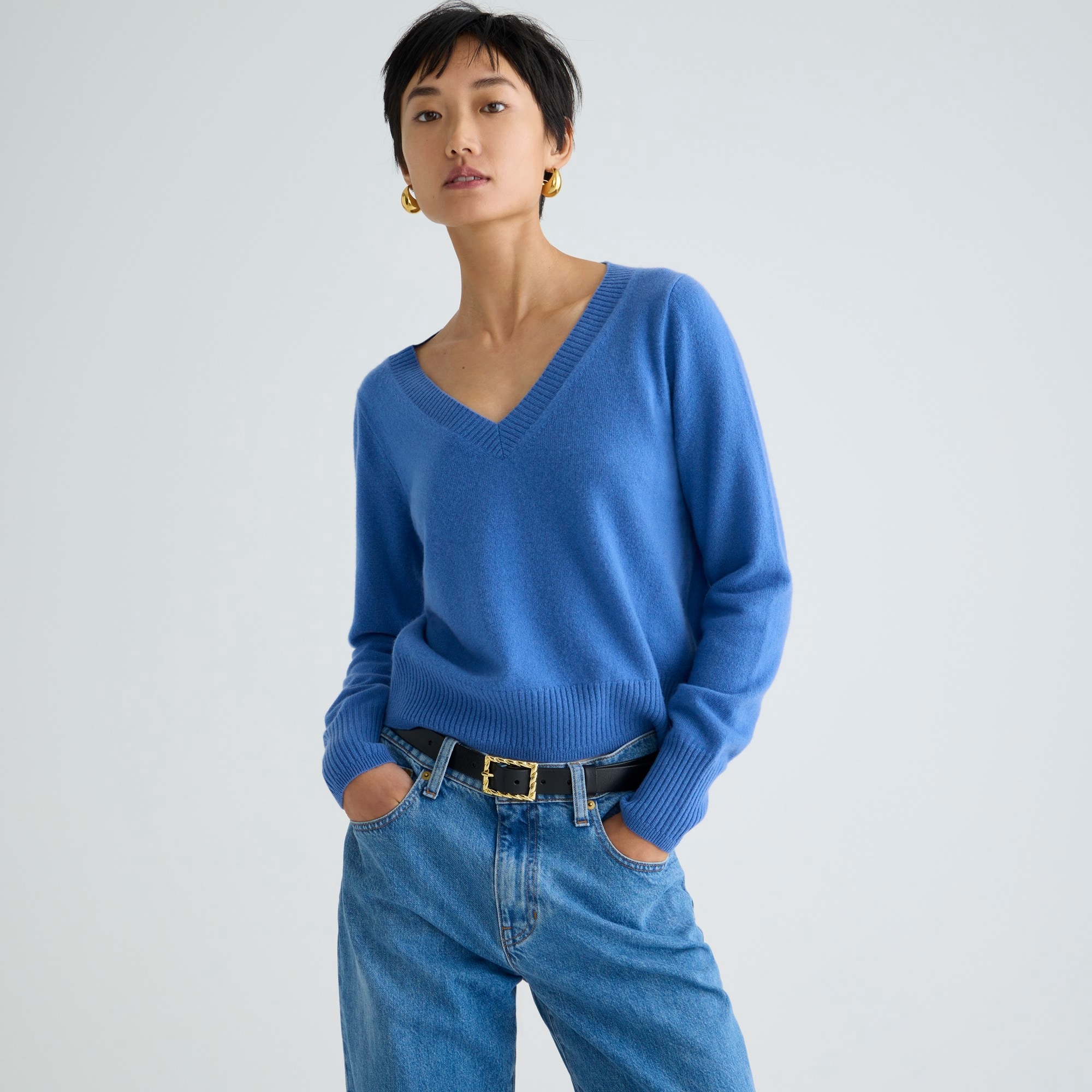 J.Crew: Cashmere Shrunken V-neck Sweater For Women