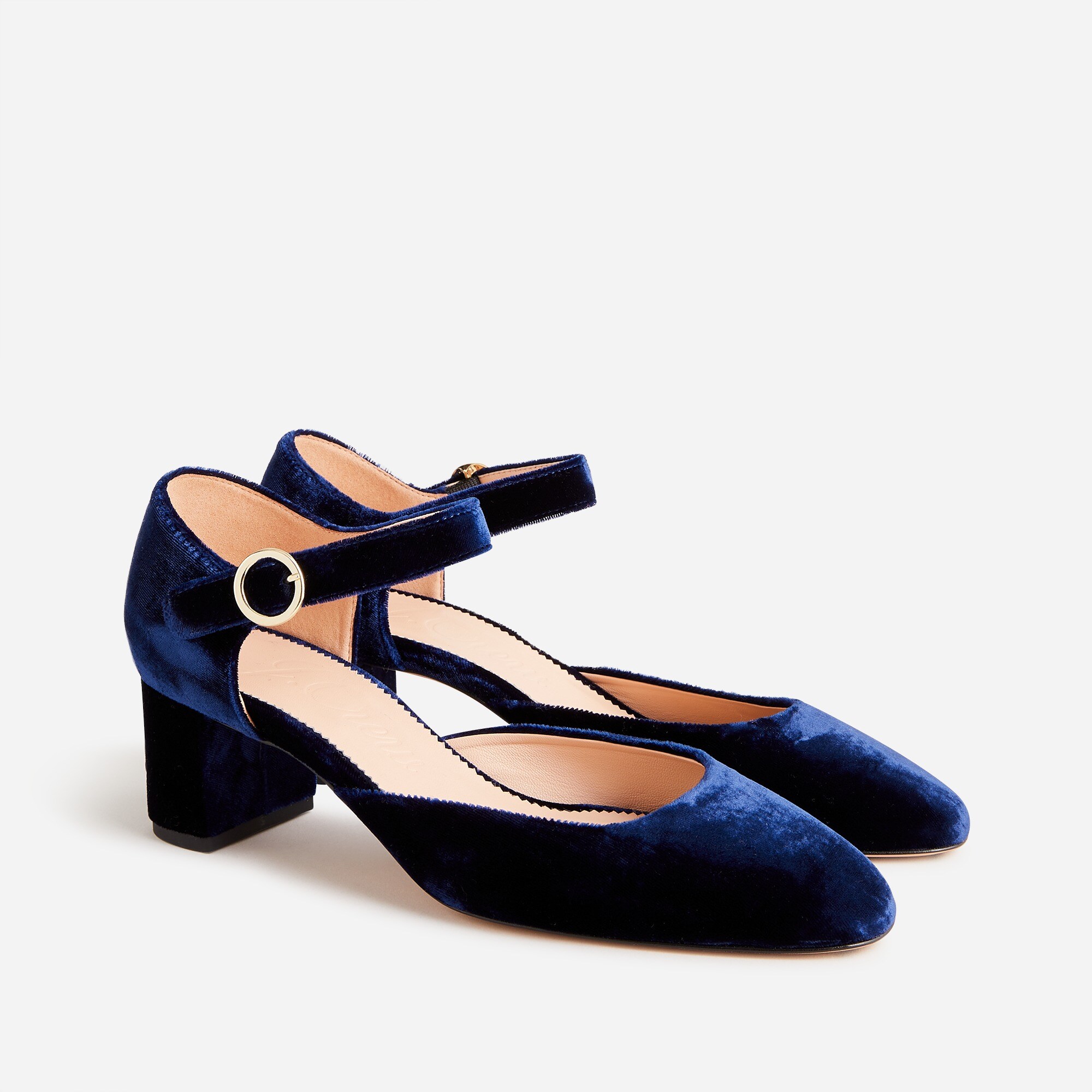 J.Crew: Millie Ankle-strap Heels In Velvet For Women