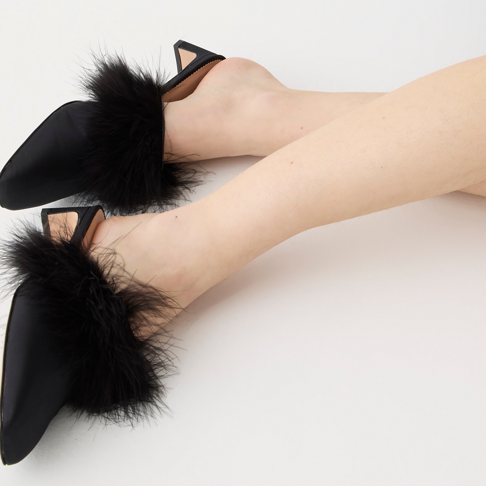 J.Crew: Layla Mule Heels With Feathers For Women