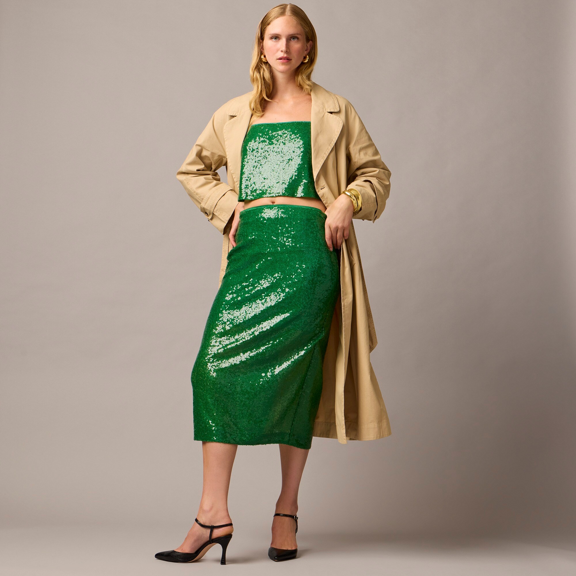 J.Crew: Collection Sequin Pencil Skirt For Women