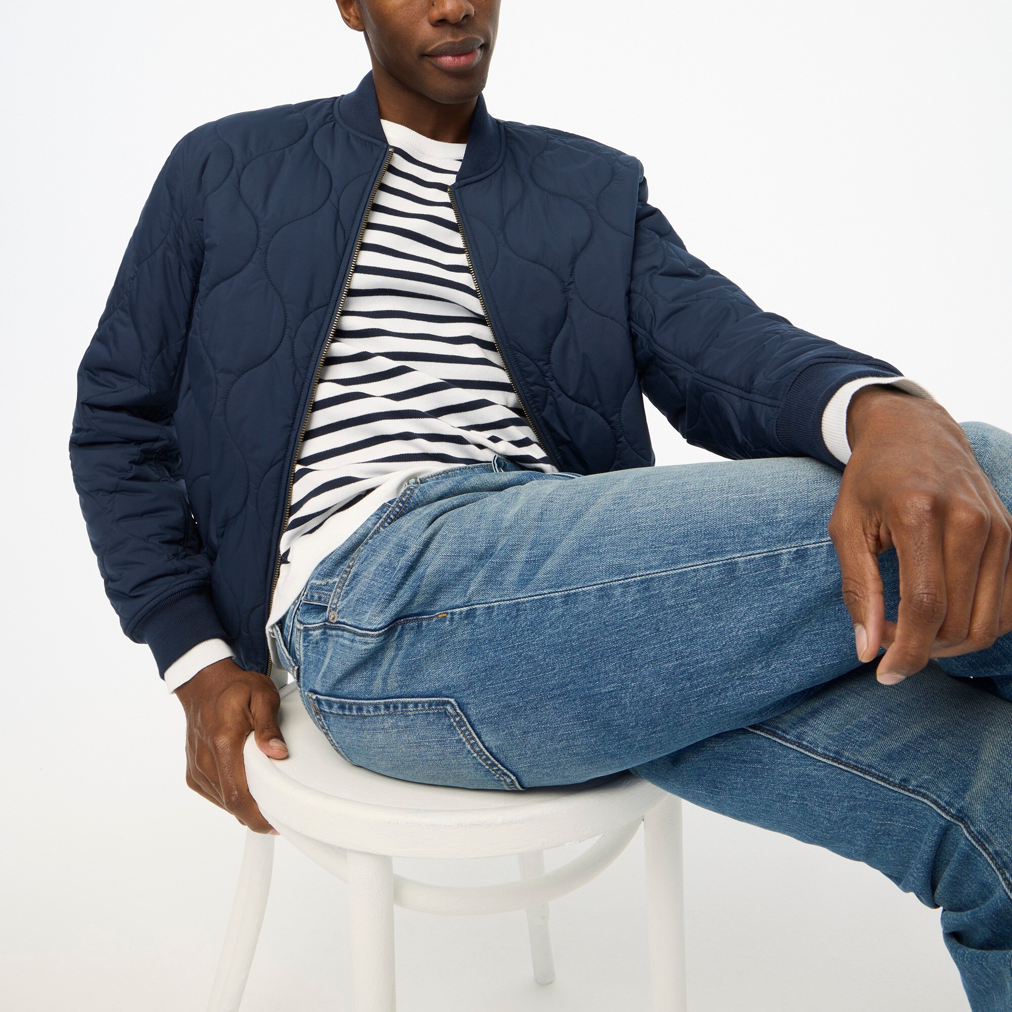 Factory: Quilted Bomber Jacket For Men