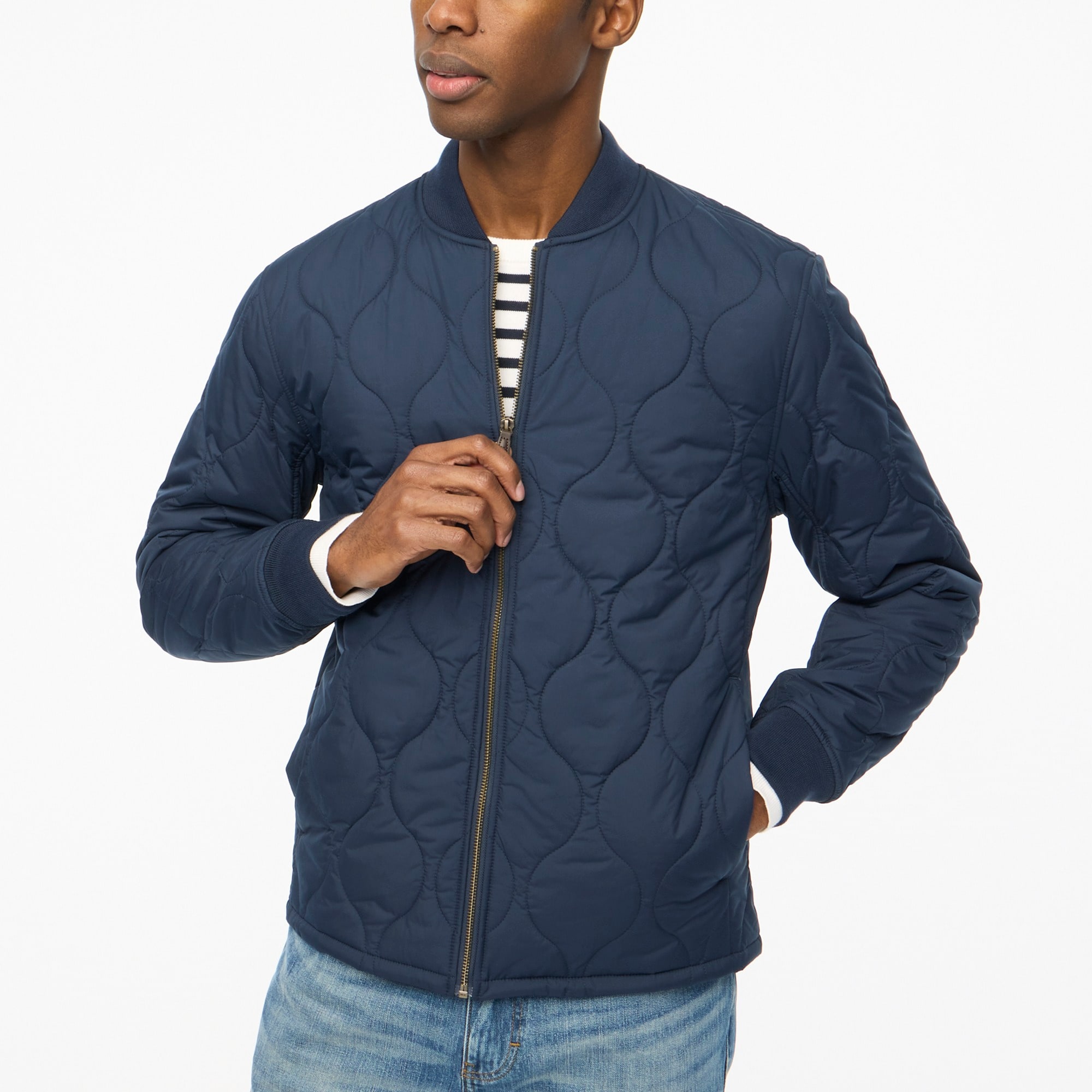 Factory: Quilted Bomber Jacket For Men