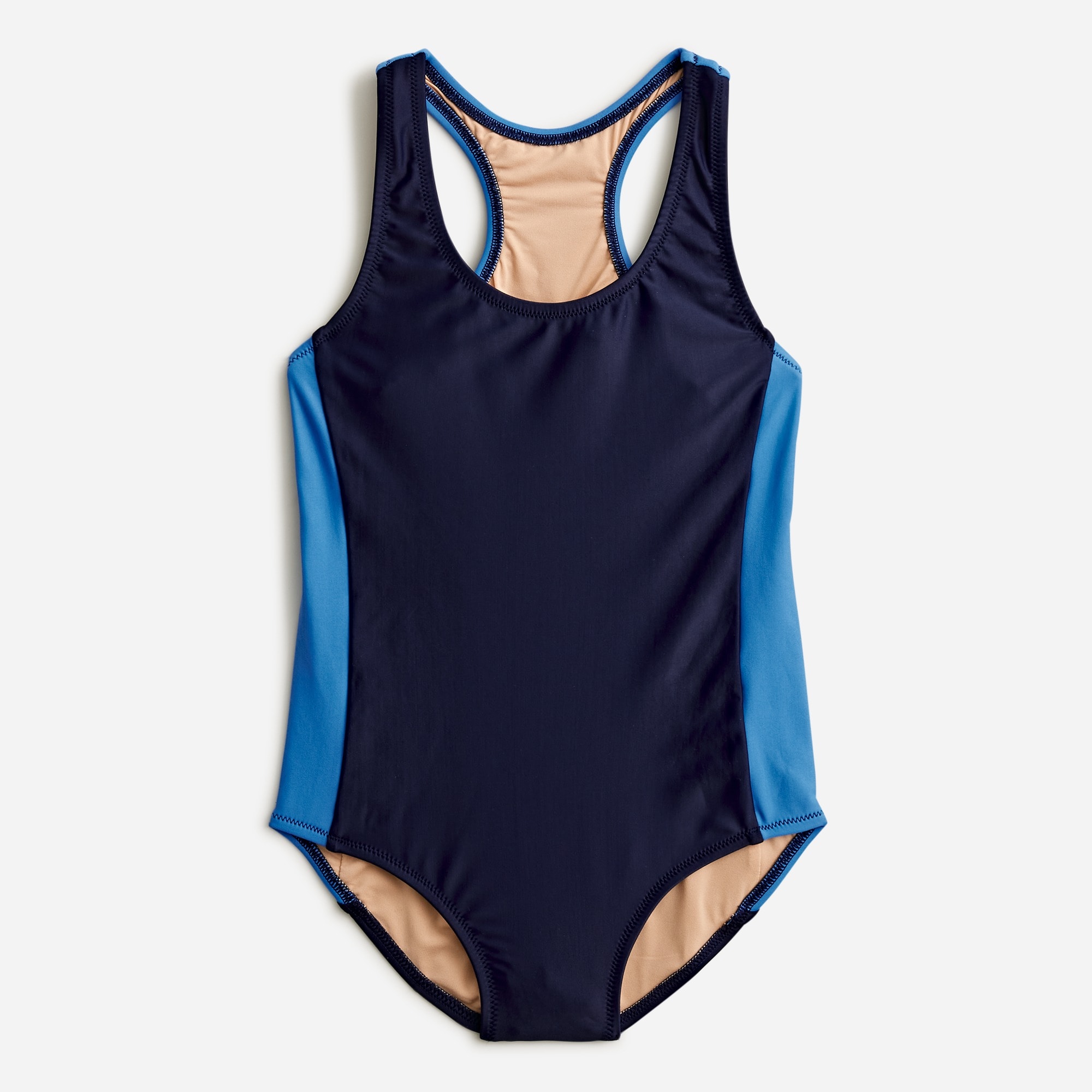 J.Crew: Girls' Colorblock Racerback One-piece Swimsuit With UPF 50 For ...