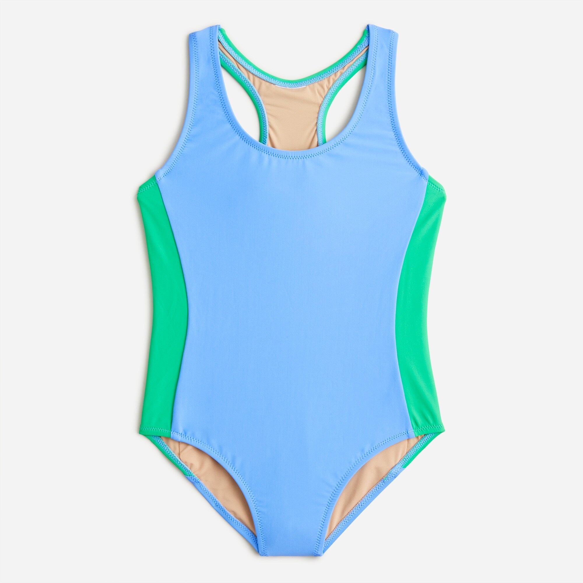 J.Crew: Girls' Colorblock Racerback One-piece Swimsuit With UPF 50 For ...