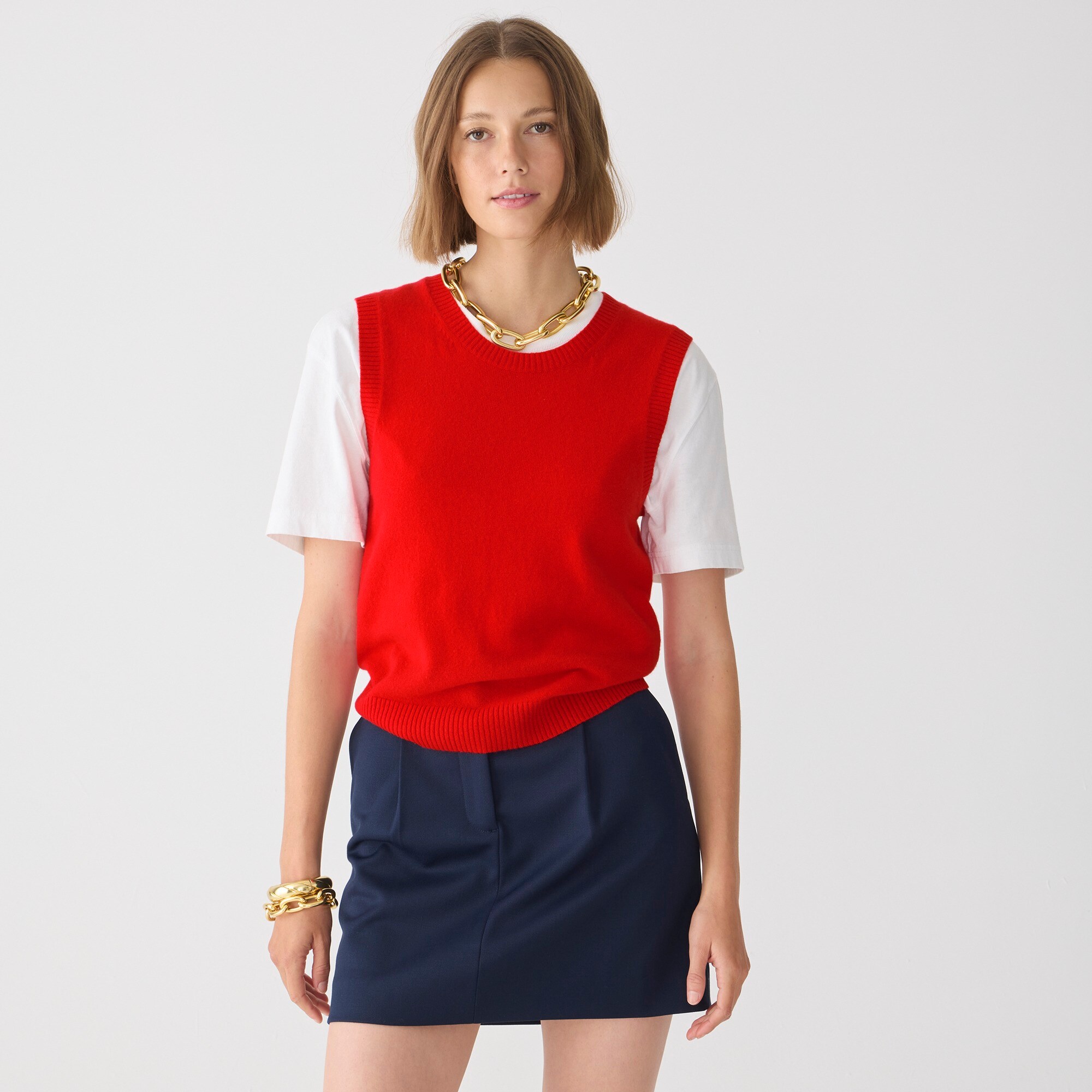 J.Crew: Cashmere Crewneck Sweater Shell For Women