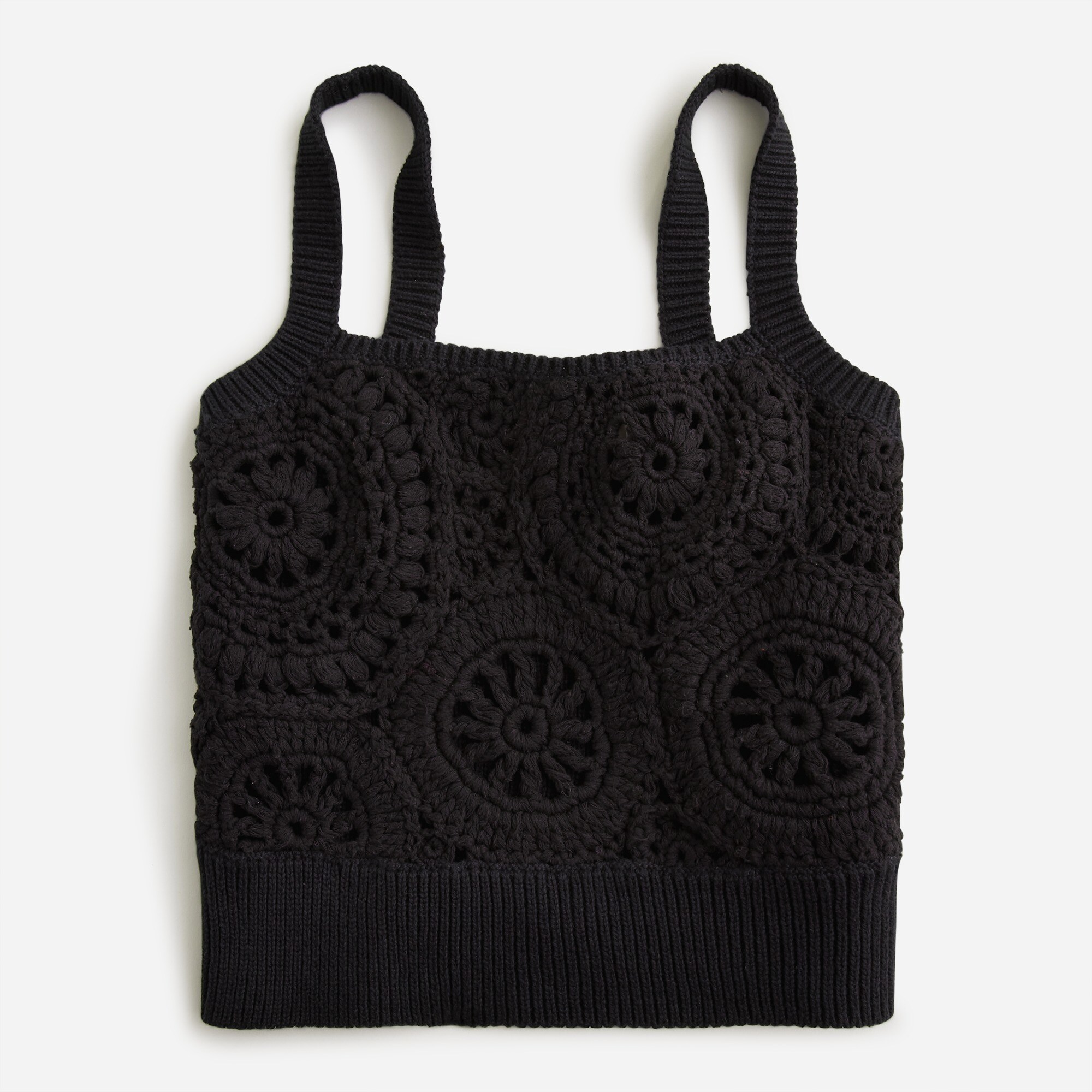 J.Crew: Cropped Crochet Tank Top In Silk-cotton Blend For Women