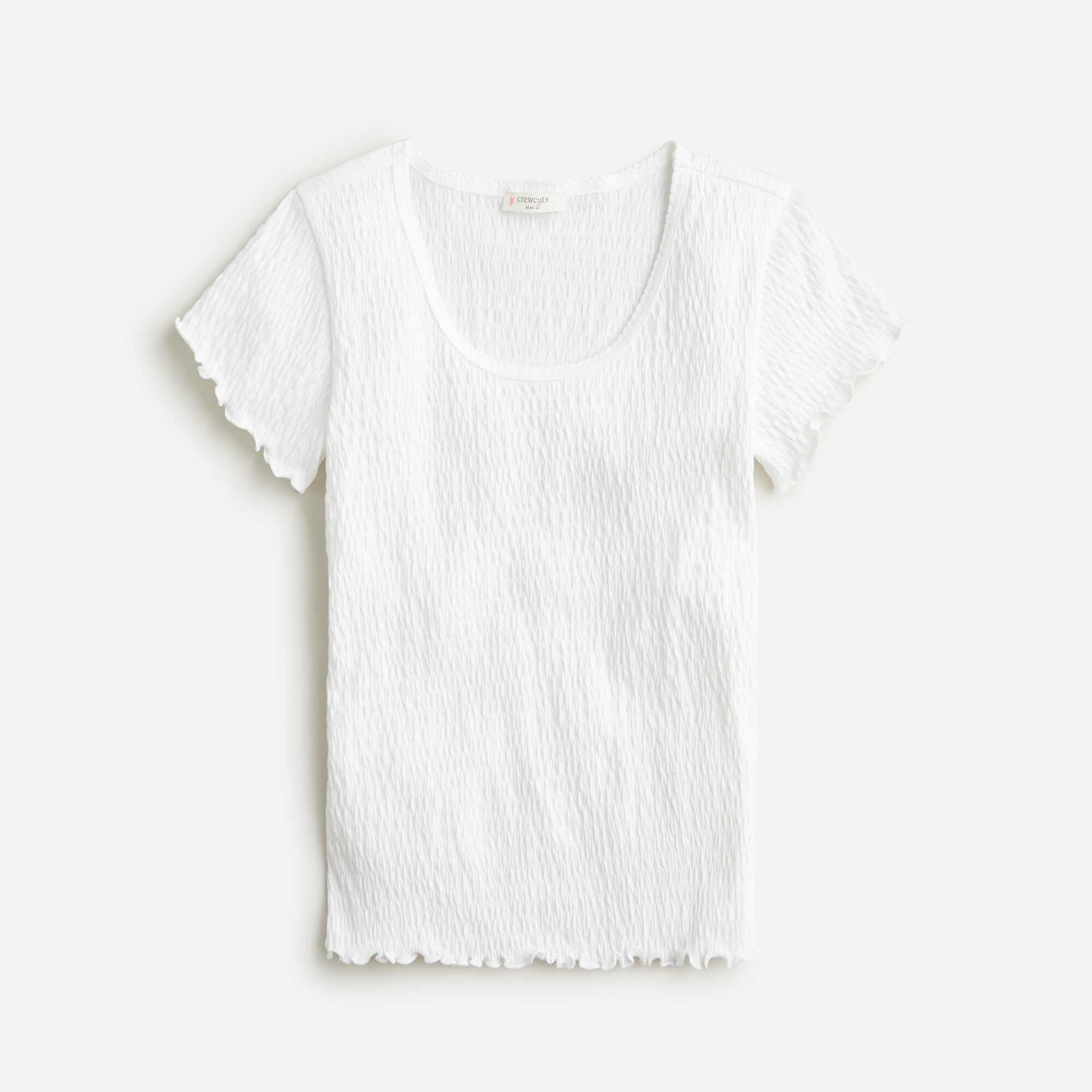 J.Crew: Girls' Crinkle Lettuce-hem T-shirt For Girls