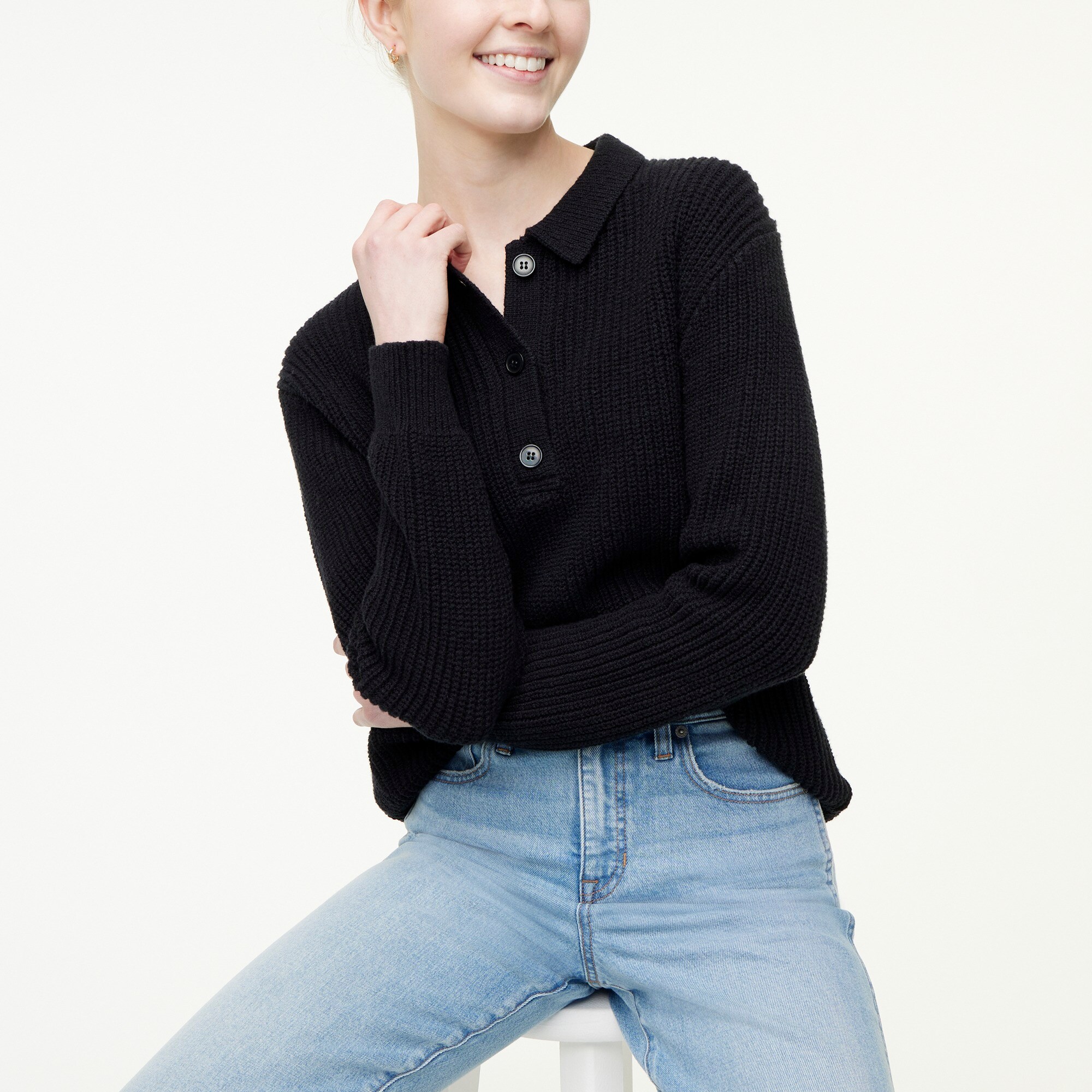 Factory: Button-front Pullover Polo For Women