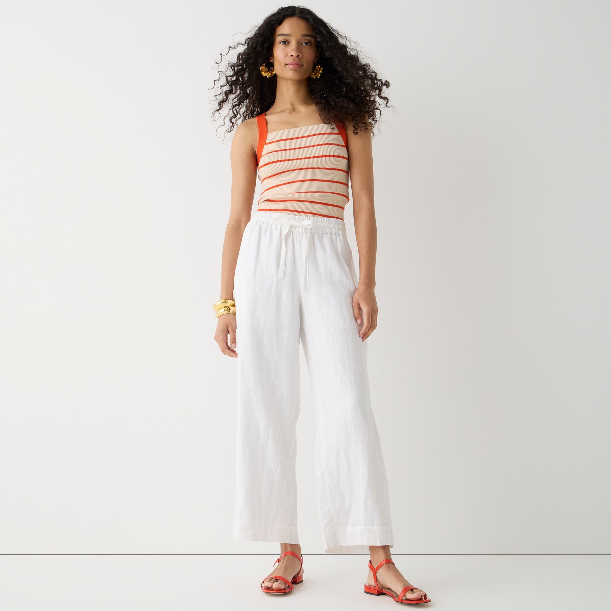 J.Crew: Wide-leg Seaside Pant In Linen For Women