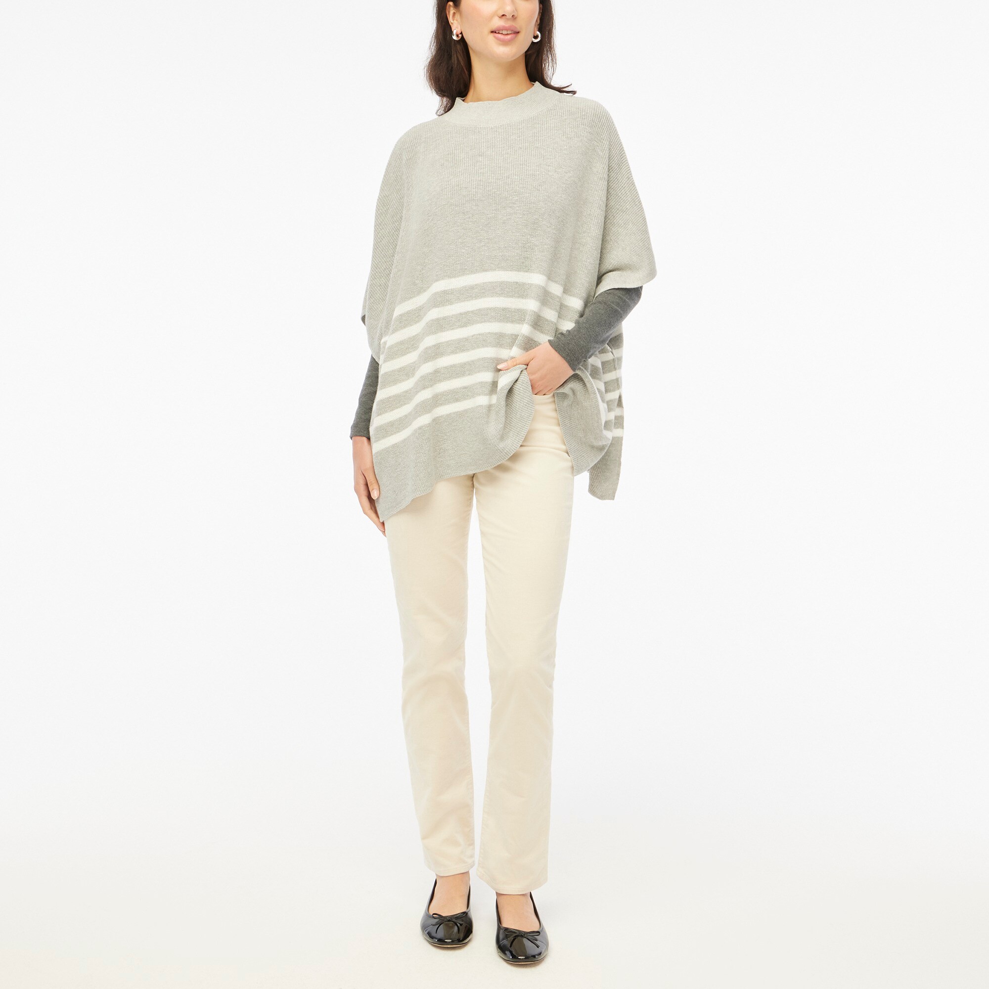 Factory: Striped Poncho For Women