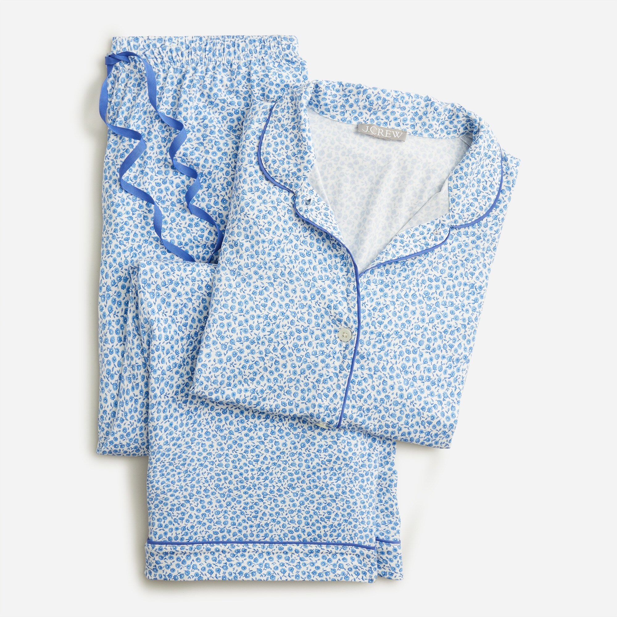 J.Crew: Eco Dreamiest Long-sleeve Pajama Set In Calico Print For Women