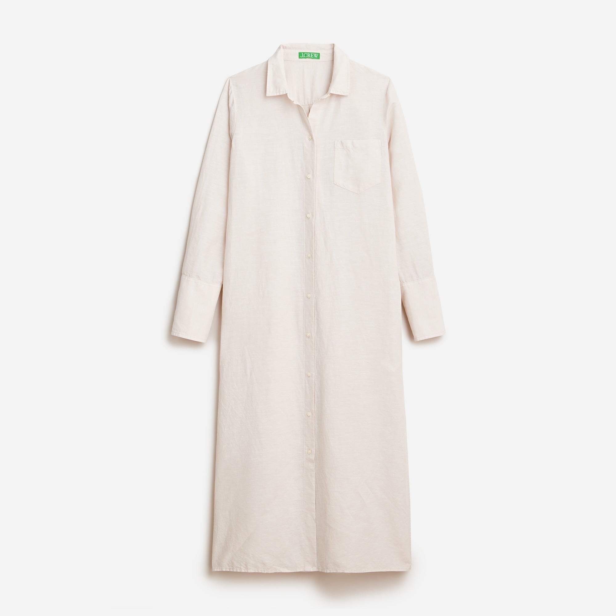 J.Crew: Long Beach Shirt In Linen-cotton Blend For Women