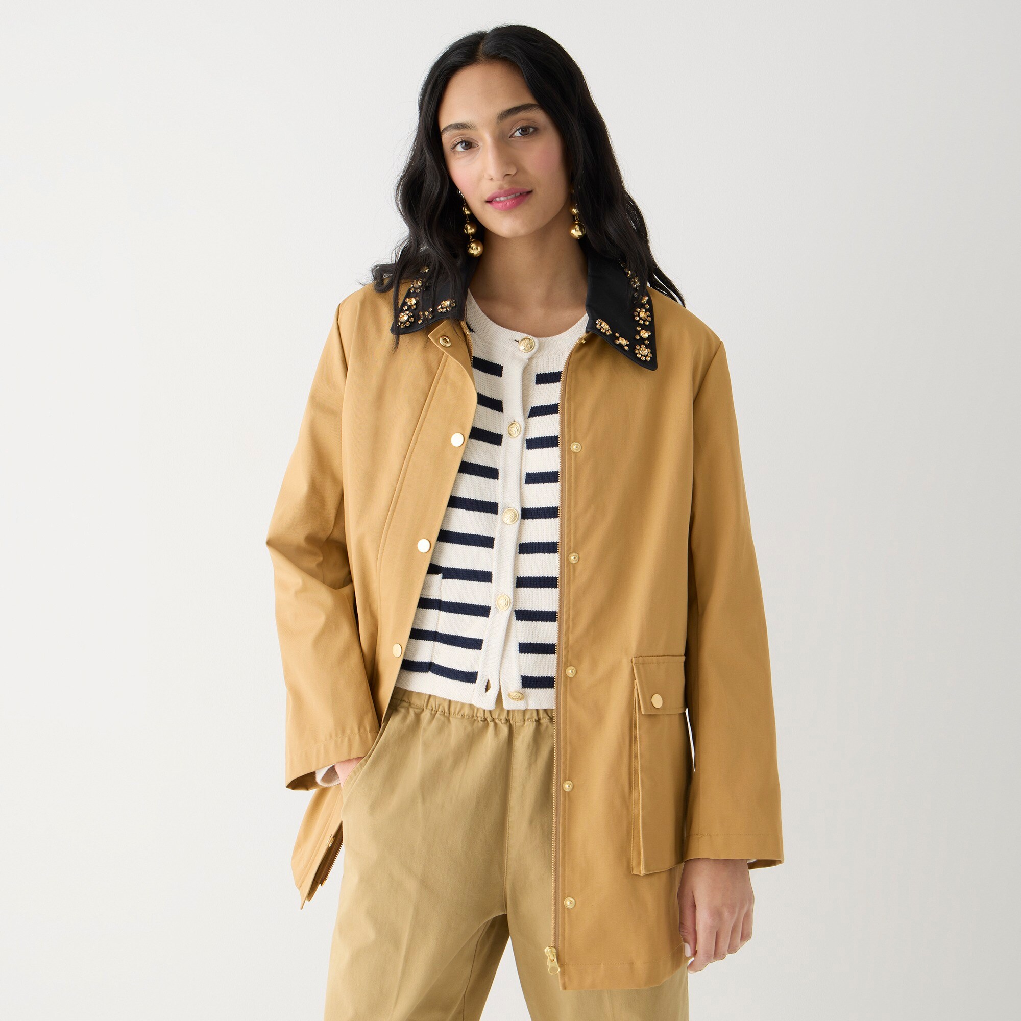 J.Crew: Collection Barn Jacket™ With Embellished Collar For Women