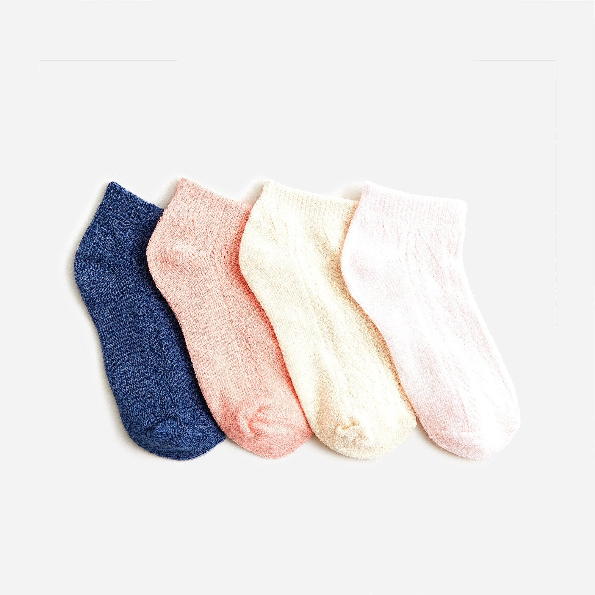 J.Crew: Girls' Pointelle Ankle Socks Four-pack For Girls