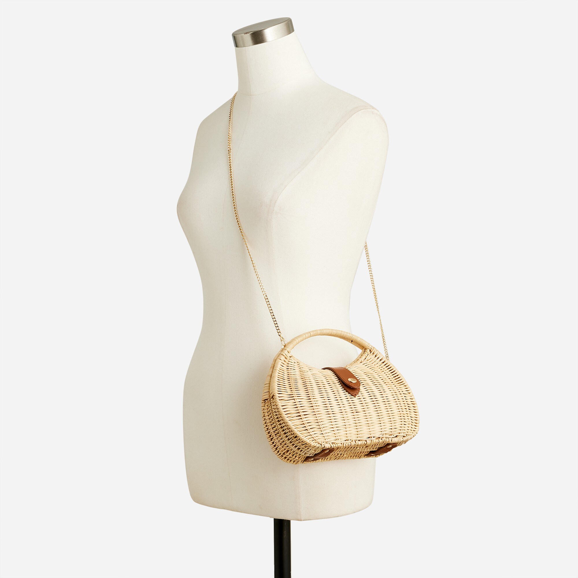 J.Crew: Semicircle Rattan Clutch For Women