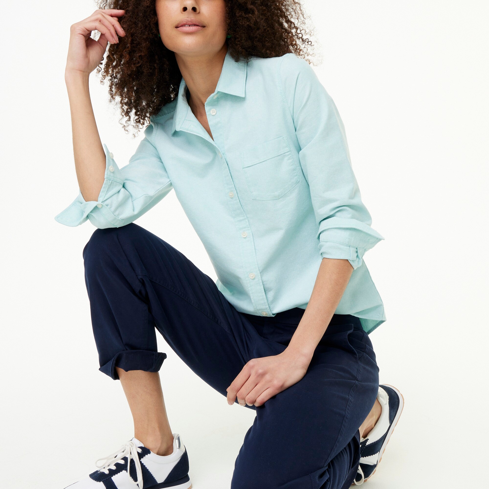 Factory: Button-up Oxford Shirt In Signature Fit For Women