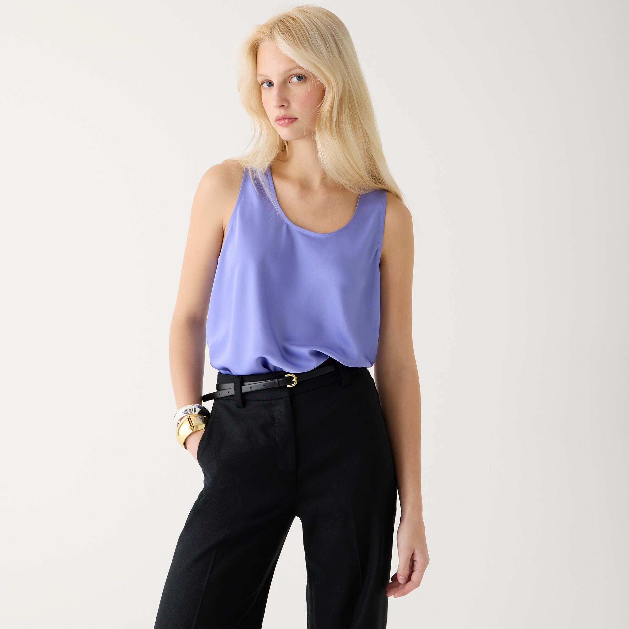 J.Crew: Sleeveless Shell Top In Everyday Crepe For Women