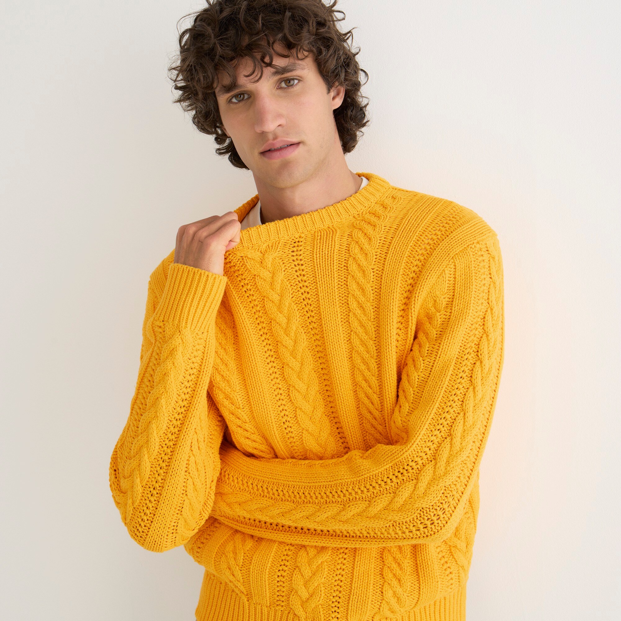 J.Crew: Heritage Cotton Cable-knit Sweater For Men