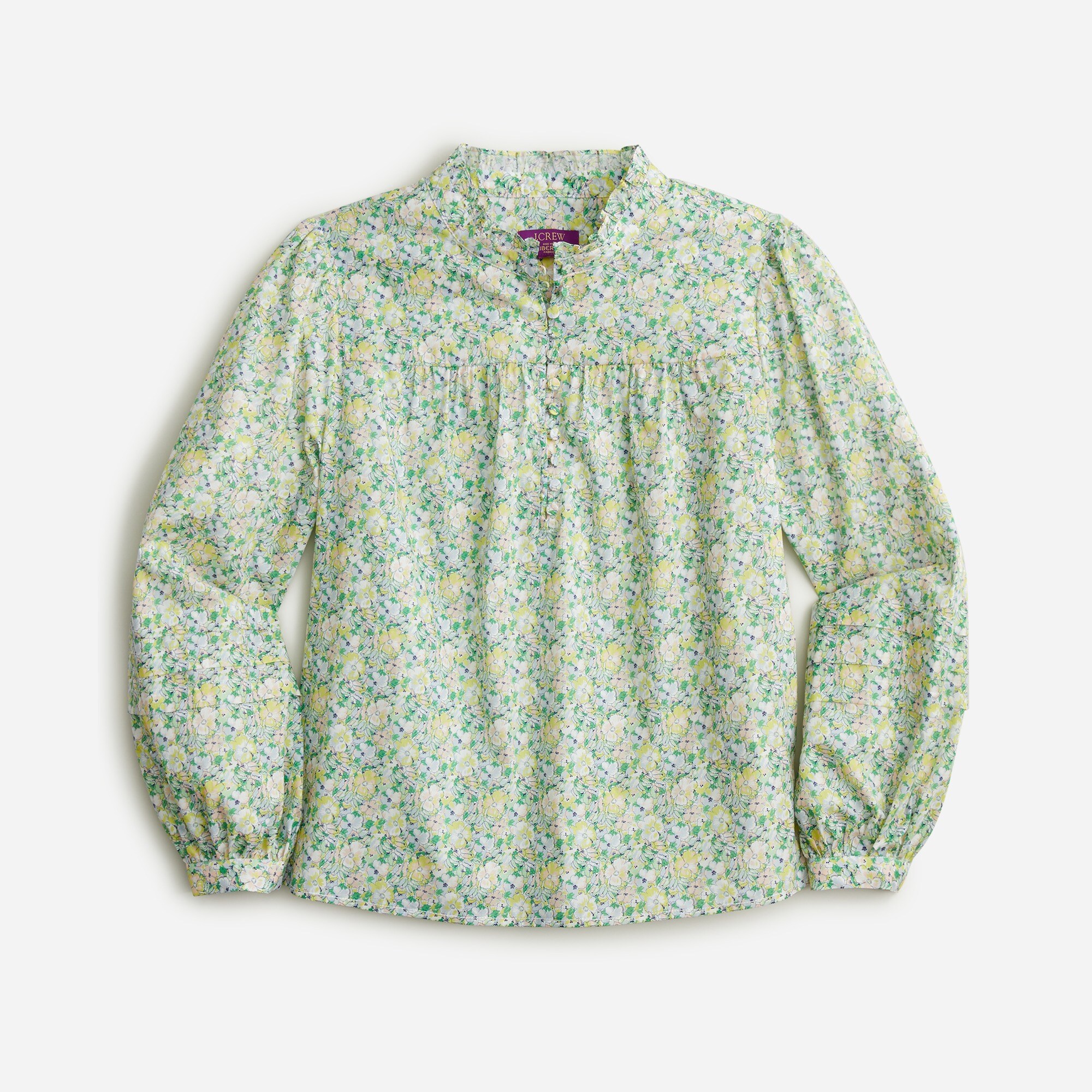 Button-front Ruffleneck Popover In Liberty® Colour Fields Fabric For ...