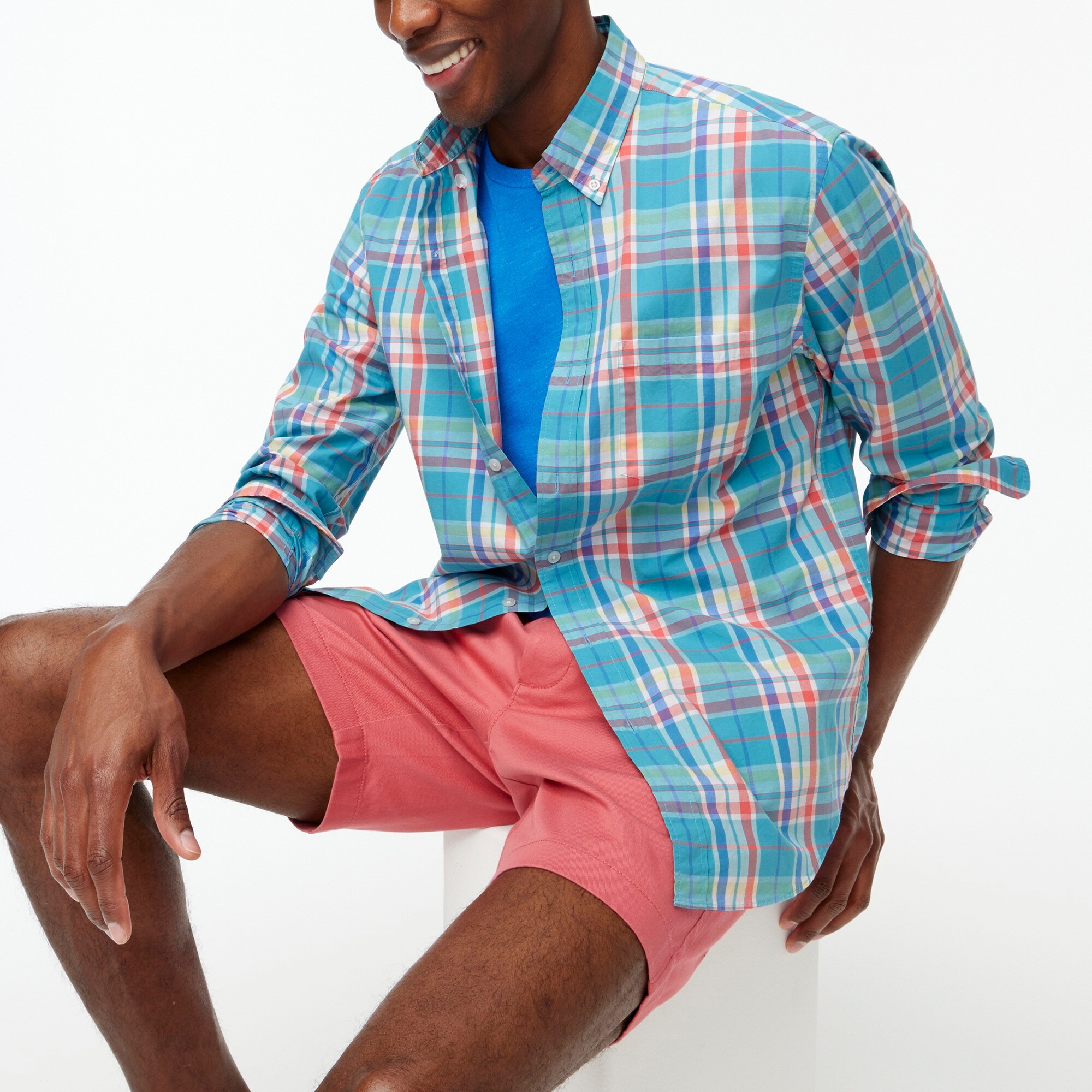 Factory: Plaid Flex Casual Shirt For Men
