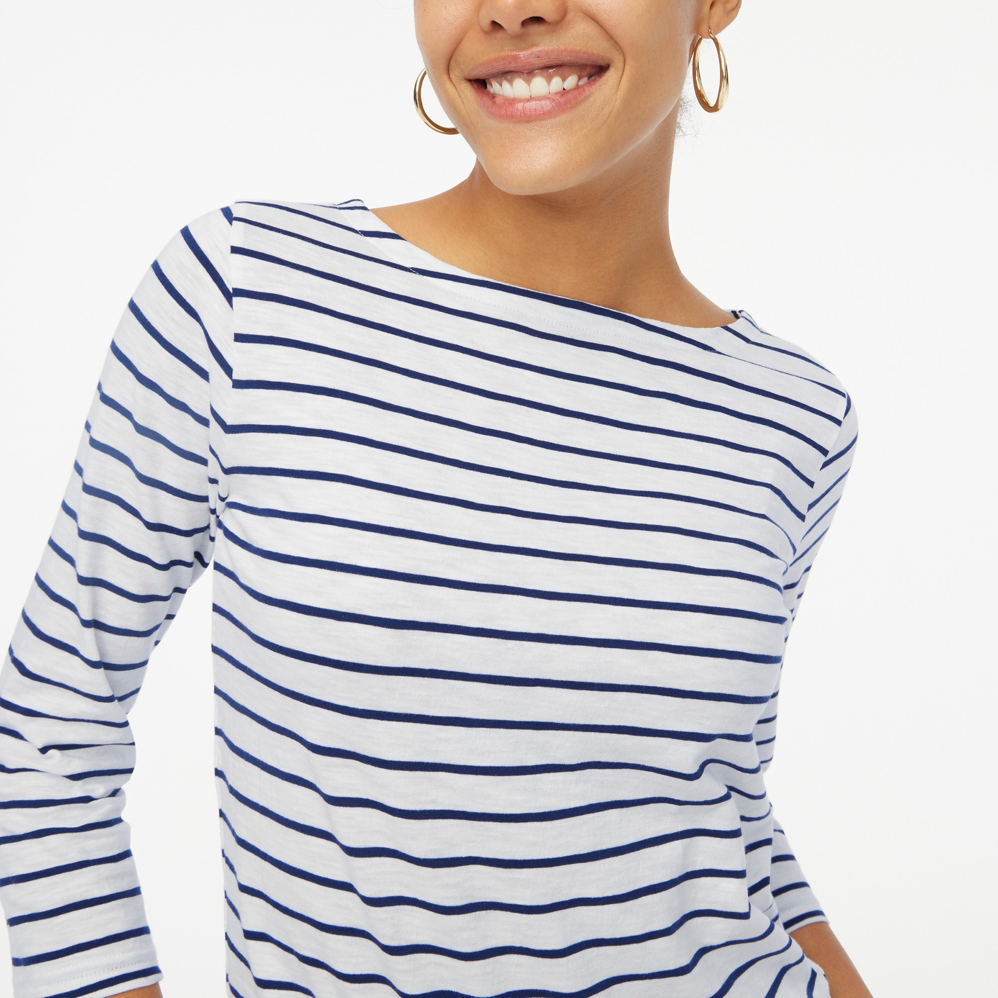 Factory: Striped Boatneck Tee For Women
