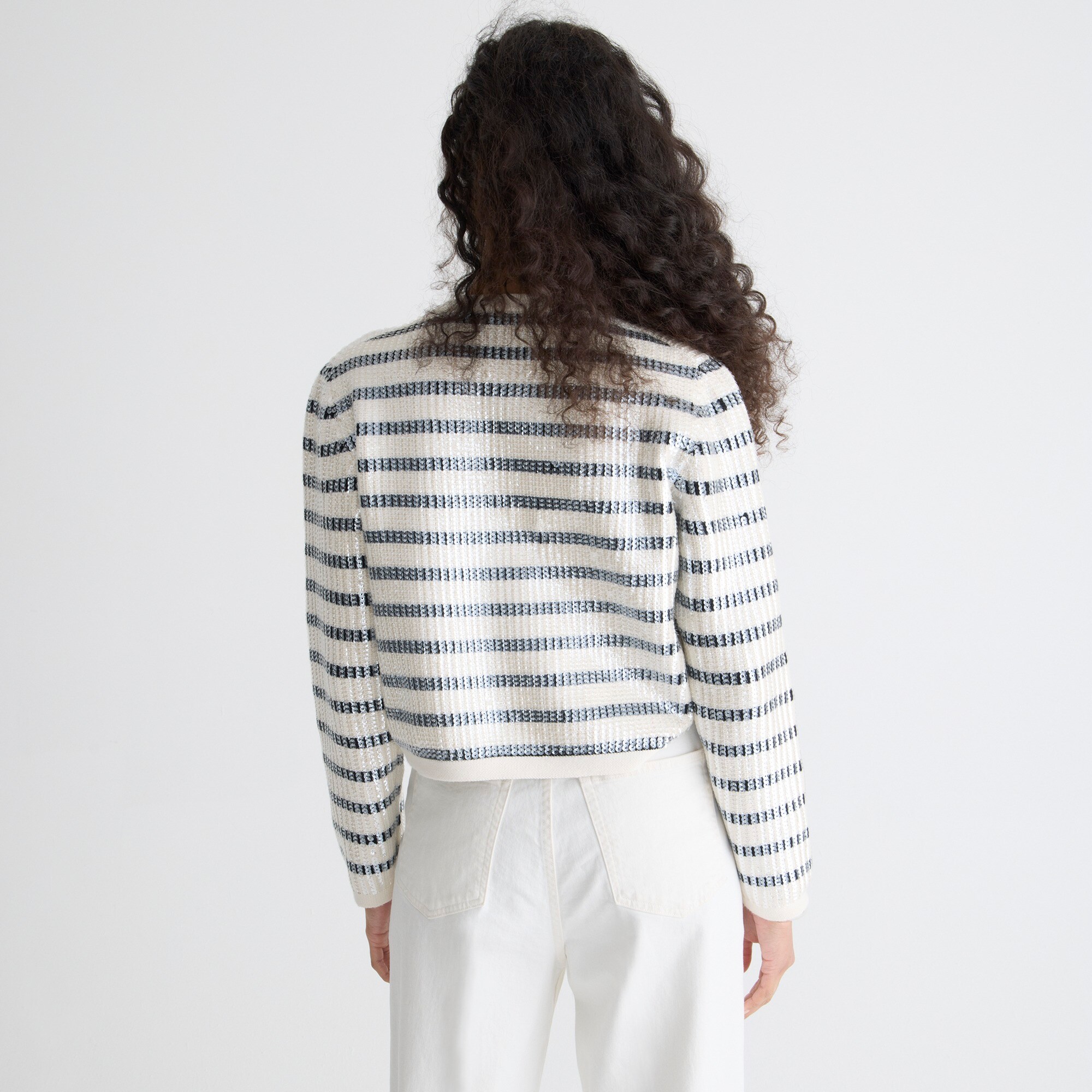 J.Crew: Emilie Sweater Lady Jacket In Sequin Stripe For Women