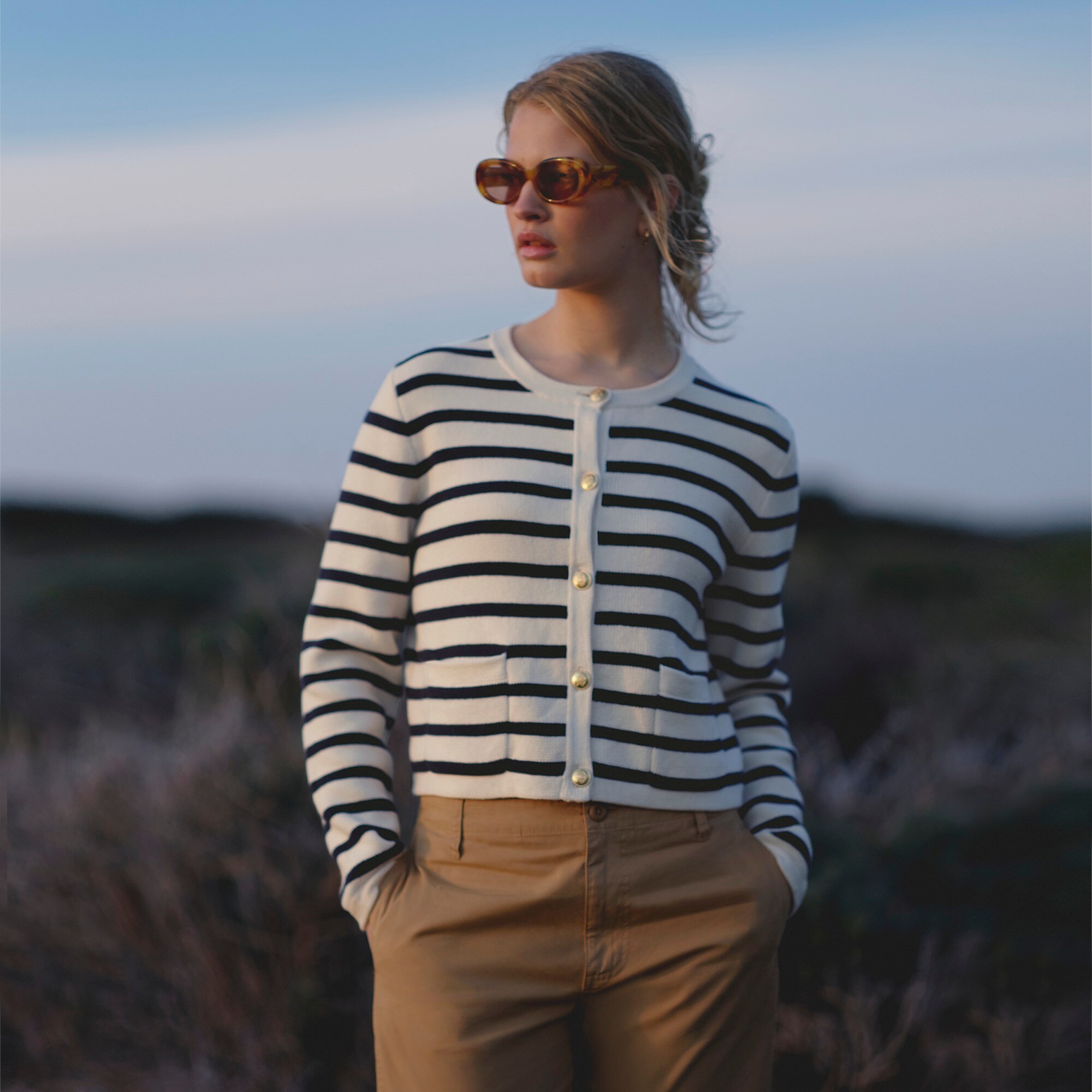 J.Crew: Emilie Sweater Lady Jacket In Stripe For Women