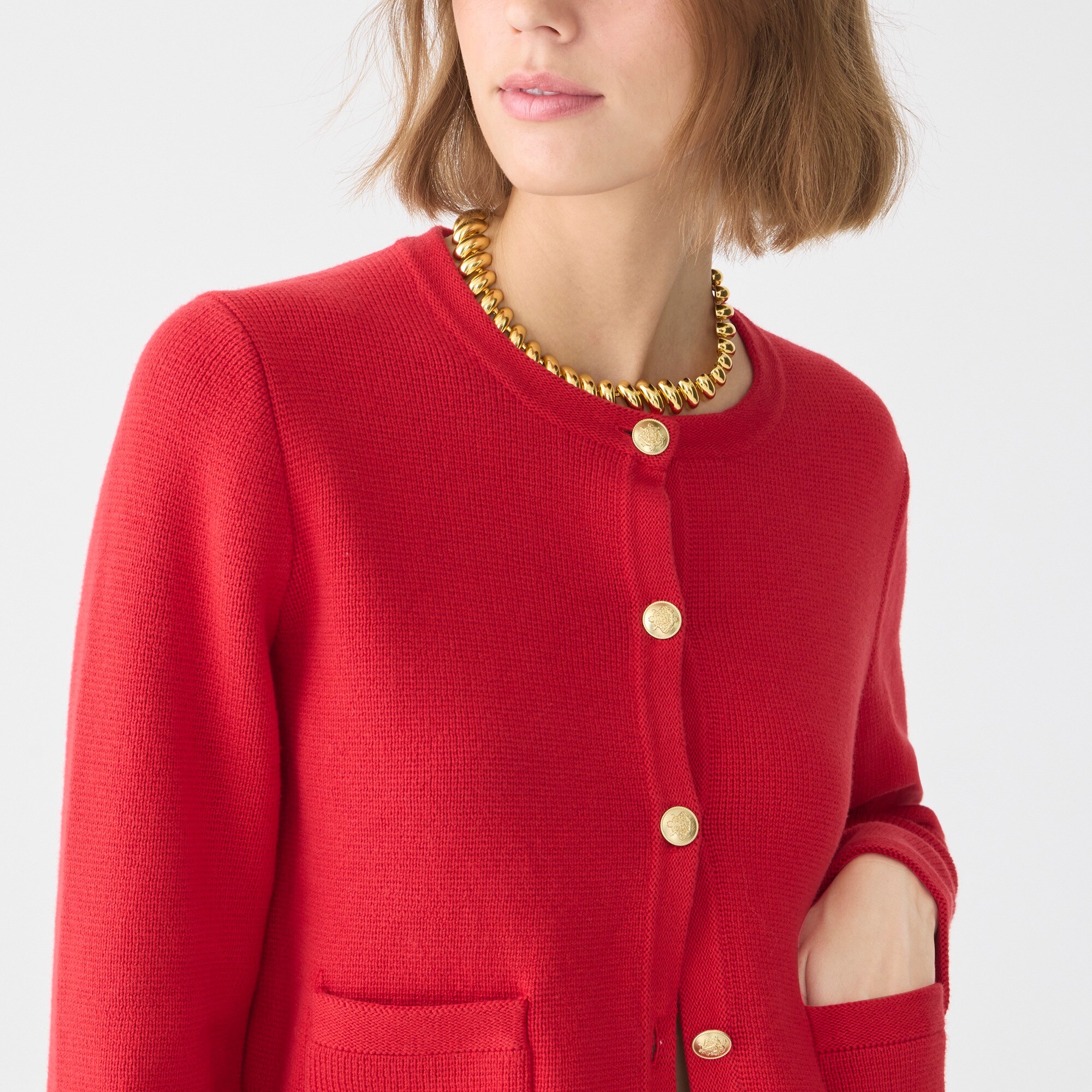 J.Crew: Emilie Patch-pocket Sweater Lady Jacket For Women