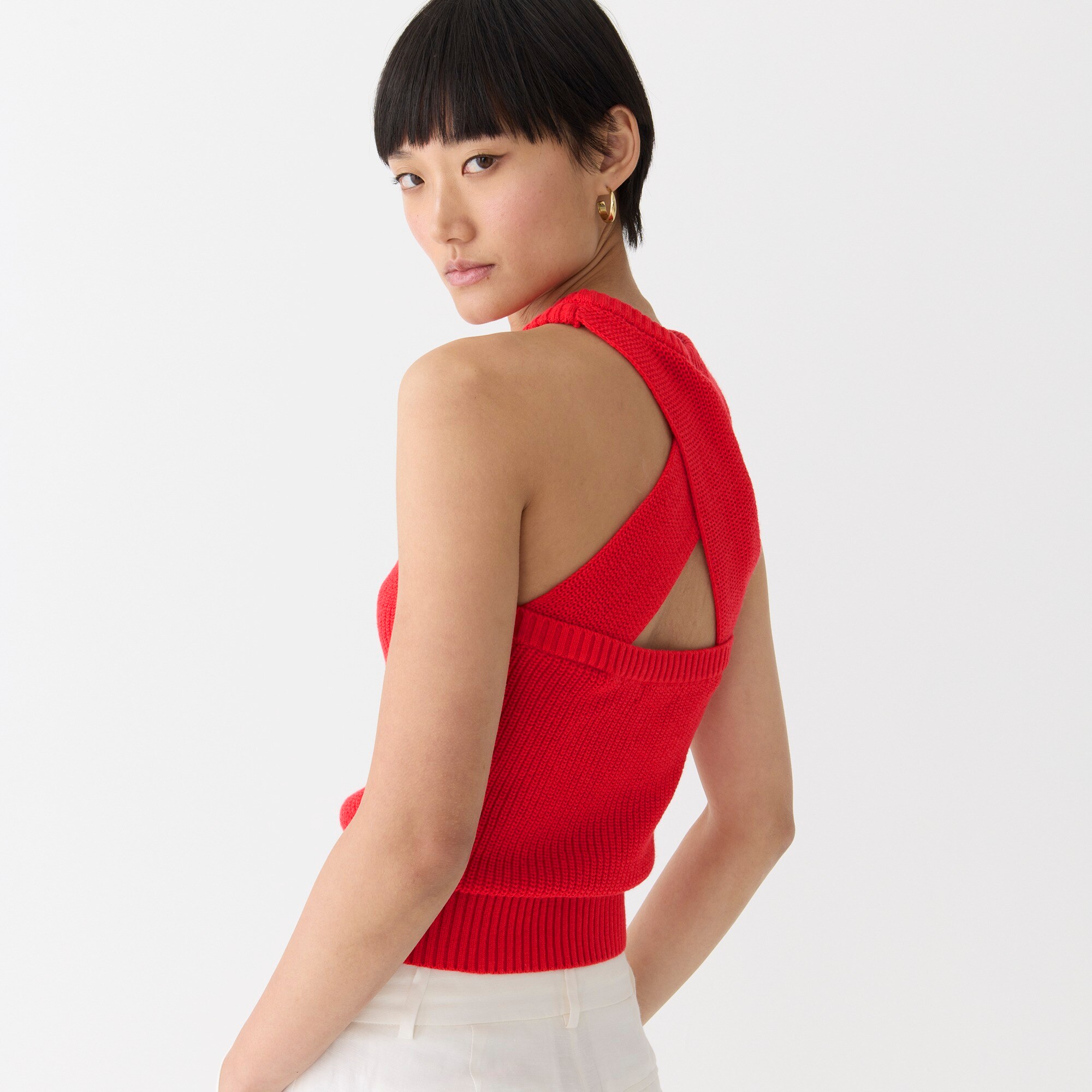 J.Crew: Cotton-blend Cross-back Tank Top For Women