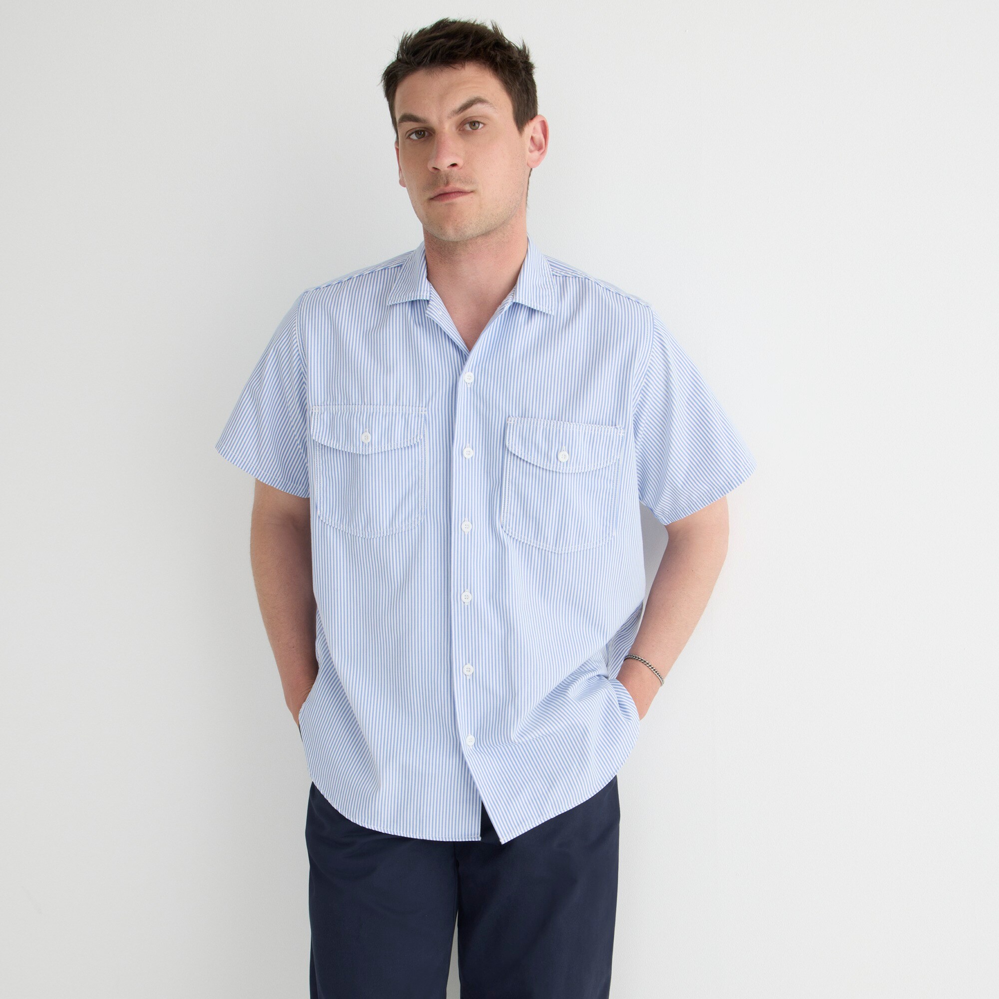 J.Crew: BEAMS PLUS Workshirt In Stripe With COOLMAX® For Men