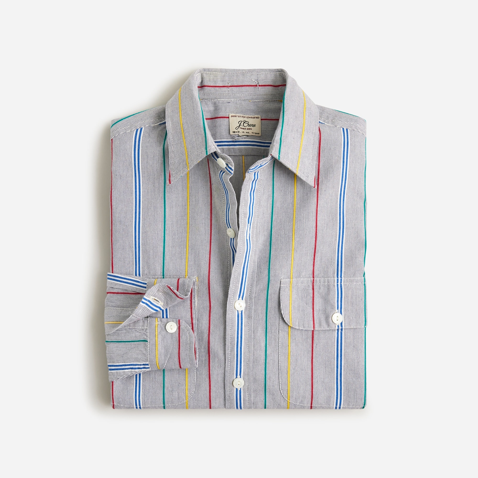 J.Crew: Cotton Workshirt In Stripe For Men