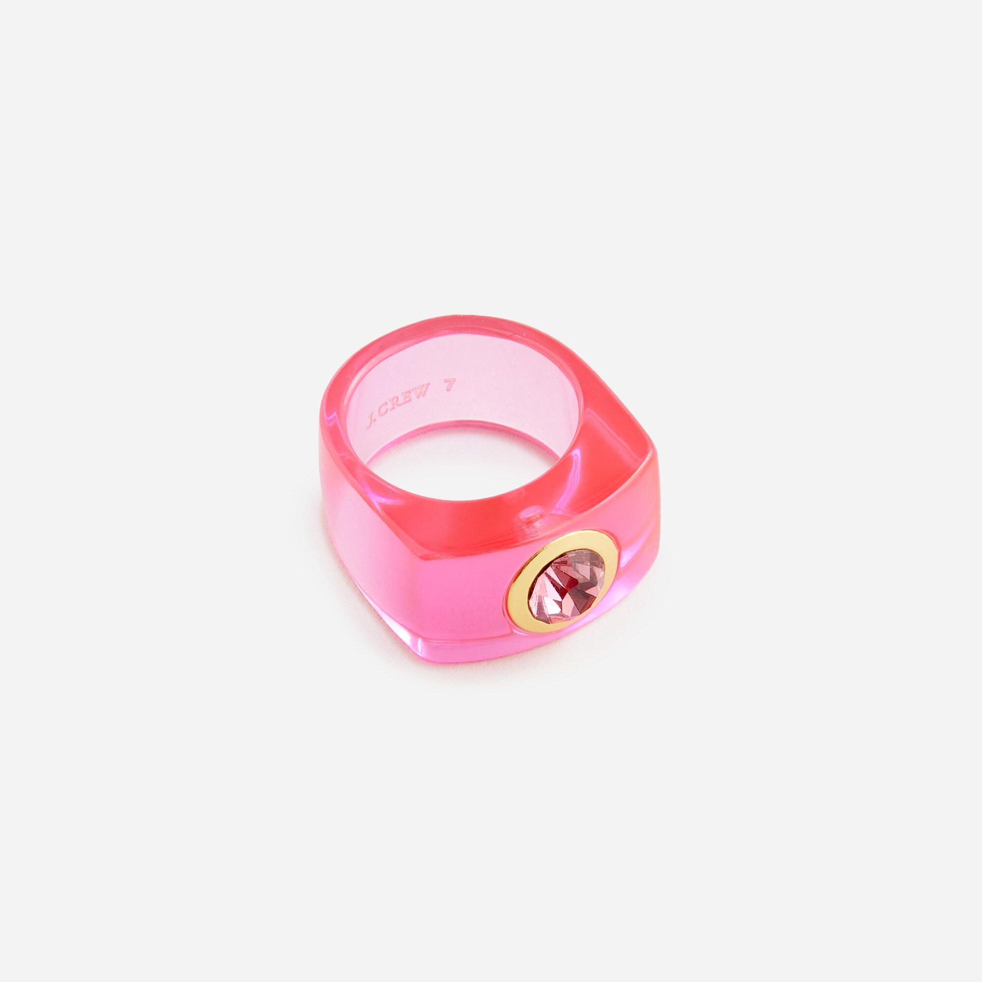 Square Acetate And Crystal Ring For Women | J.Crew