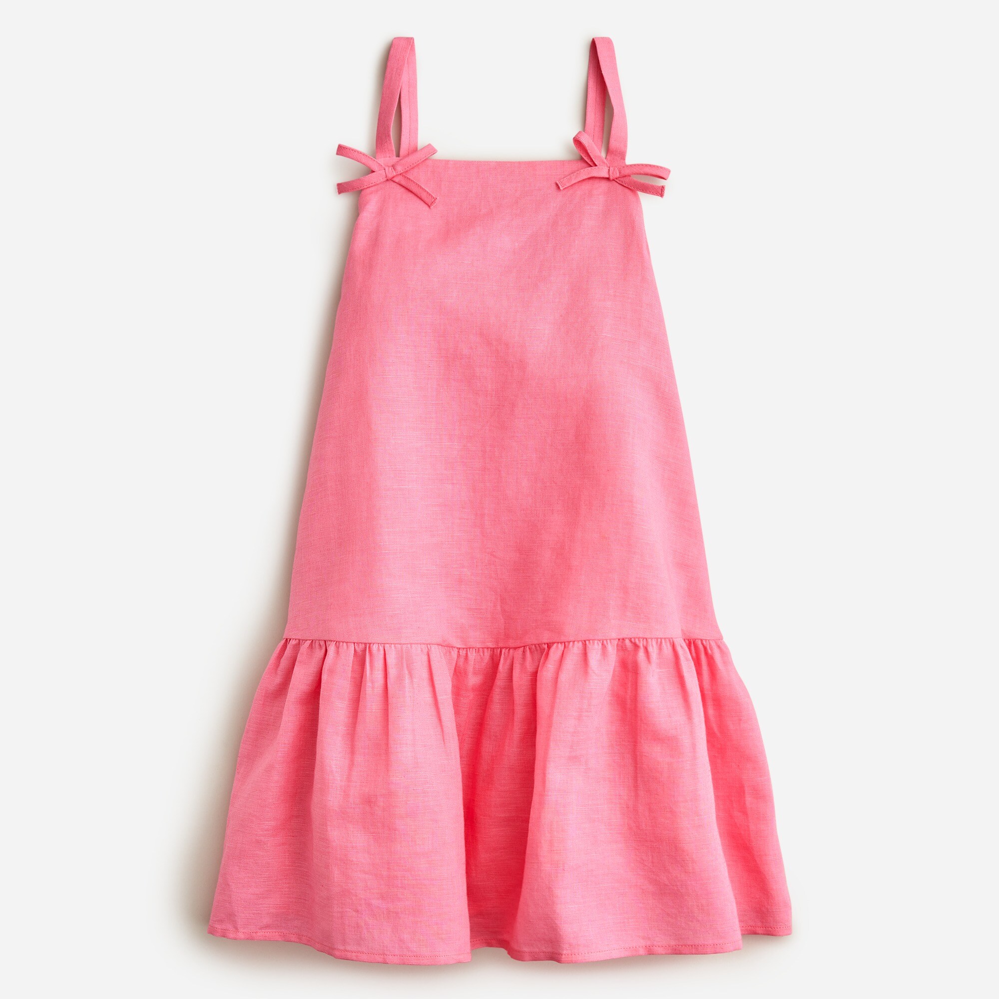 J.Crew: Girls' Drop-waist Dress In Linen-cotton Blend For Girls