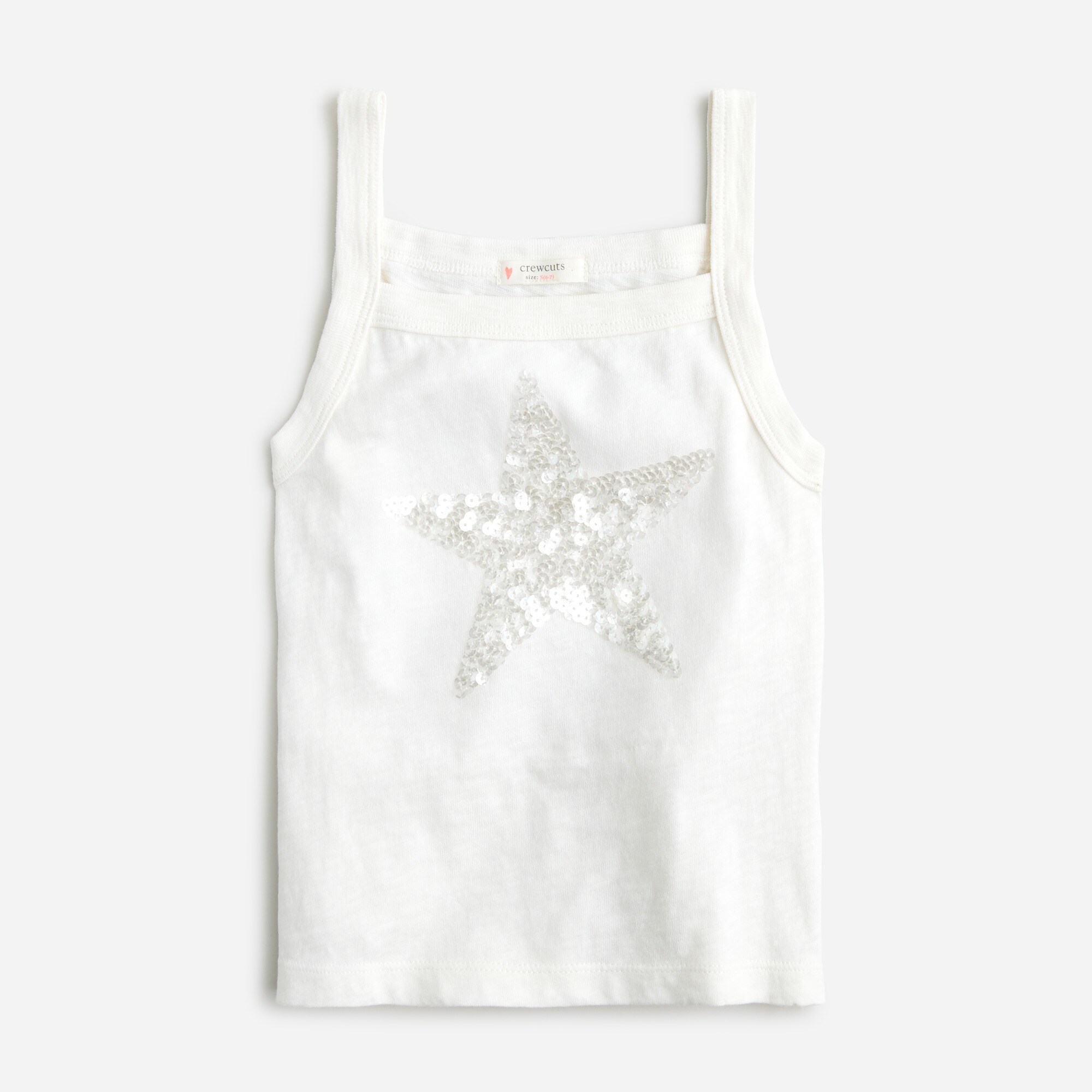 J.Crew: Girls' Cropped Sequin Star Tank Top For Girls