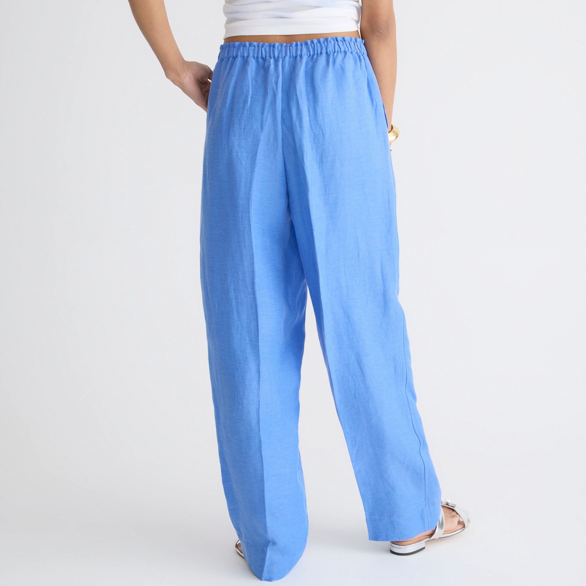 J.Crew: Pull-on Full-length Pant In Chelsea Linen-cupro Blend For Women