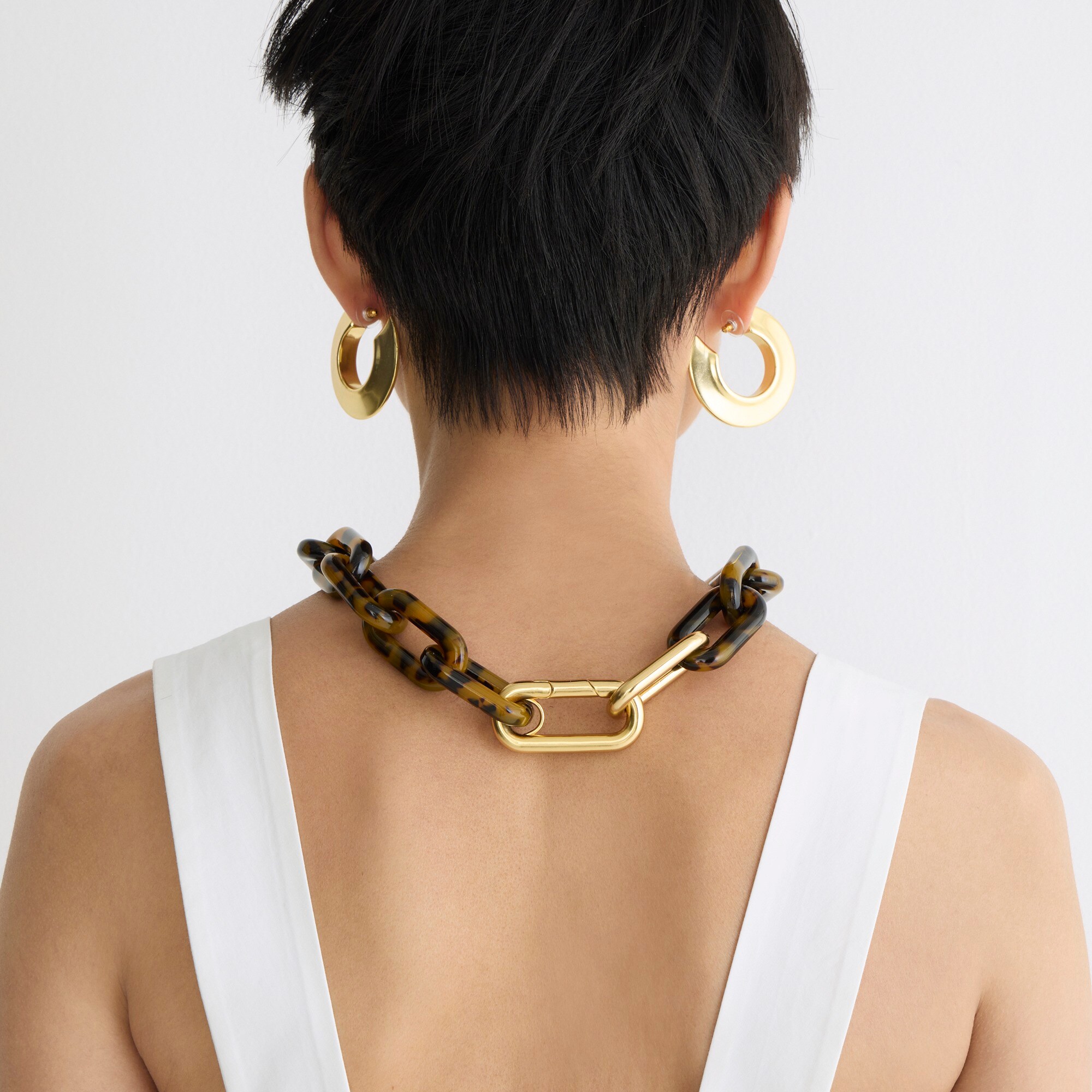 J.Crew: Tortoise Shell Chainlink Necklace For Women