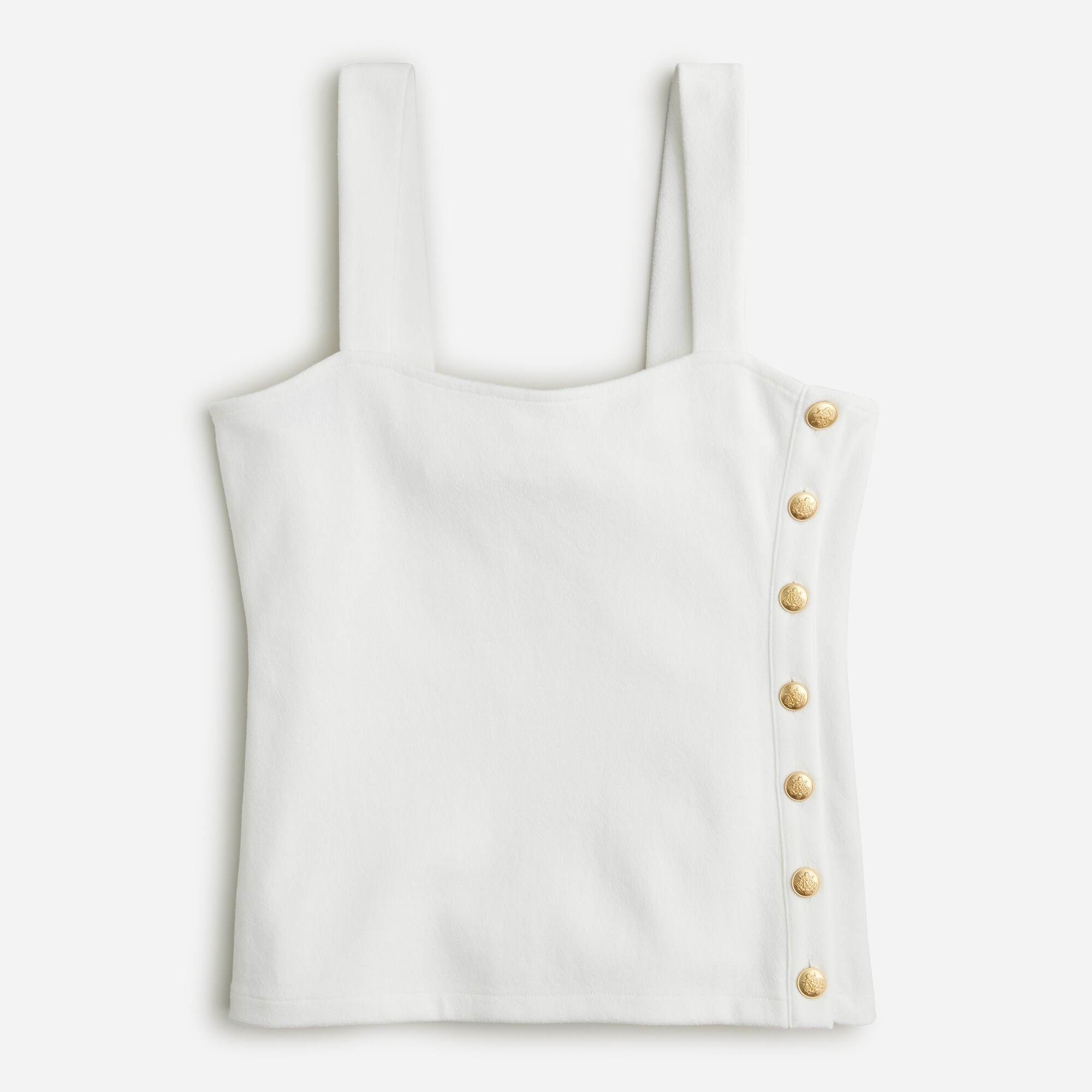 J.Crew: Button Tank Top In Cotton-blend Bouclé For Women