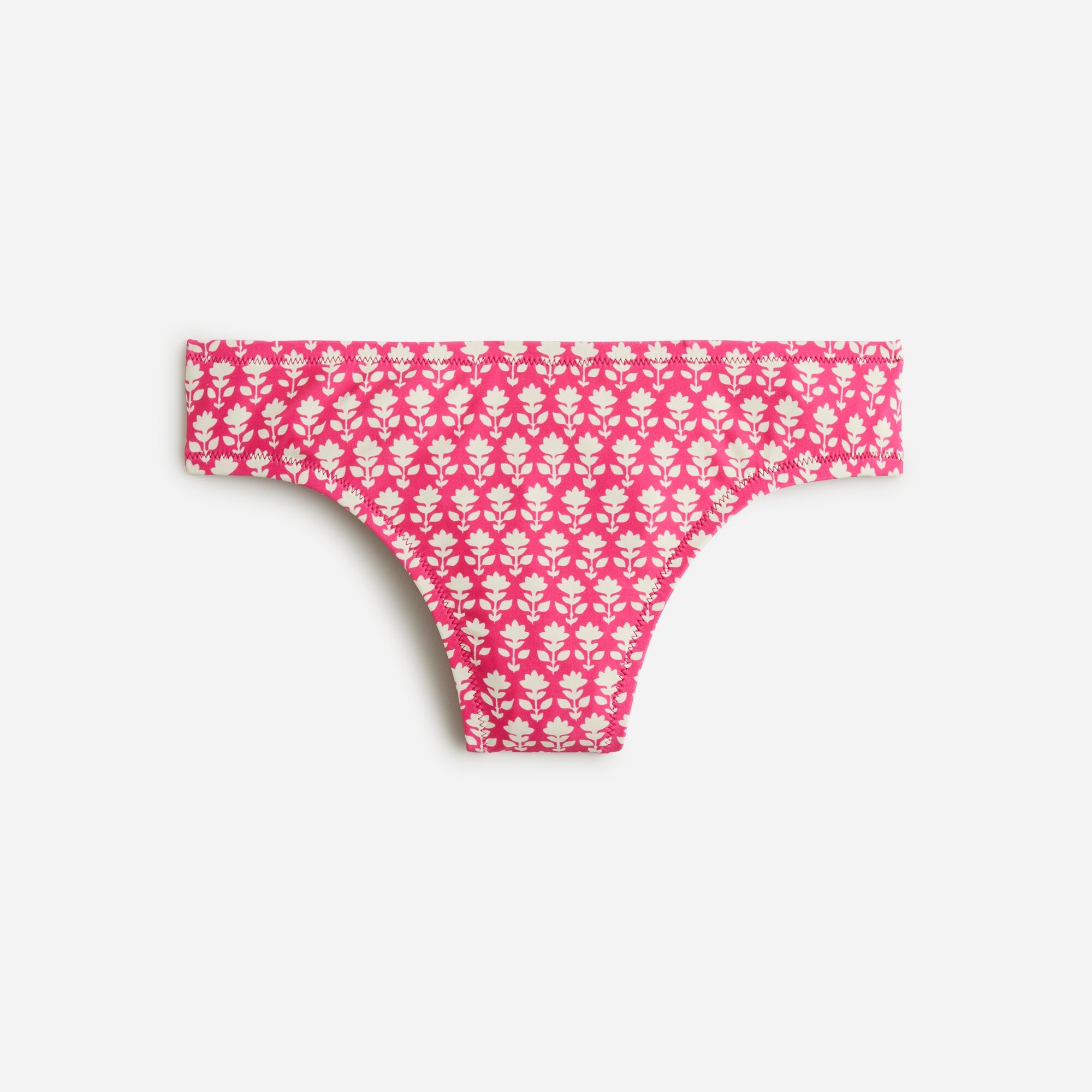 J.Crew: Classic Full-coverage Bikini Bottom In Pink Stamp Floral For Women