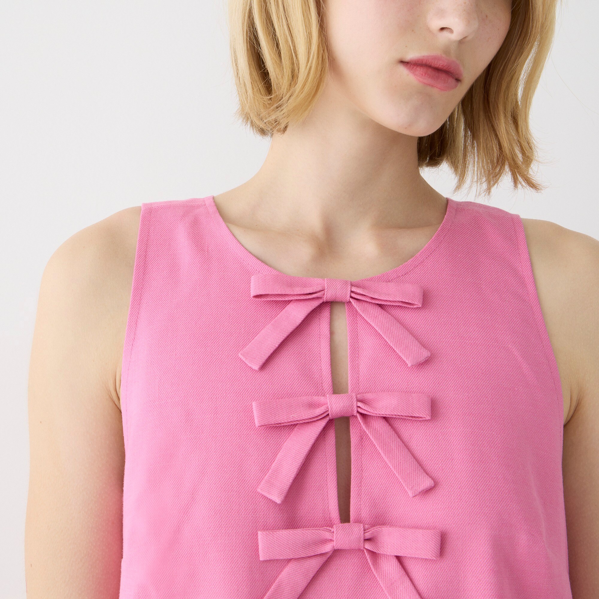 J.Crew: Bow-front Shift Dress In Stretch Linen Blend For Women