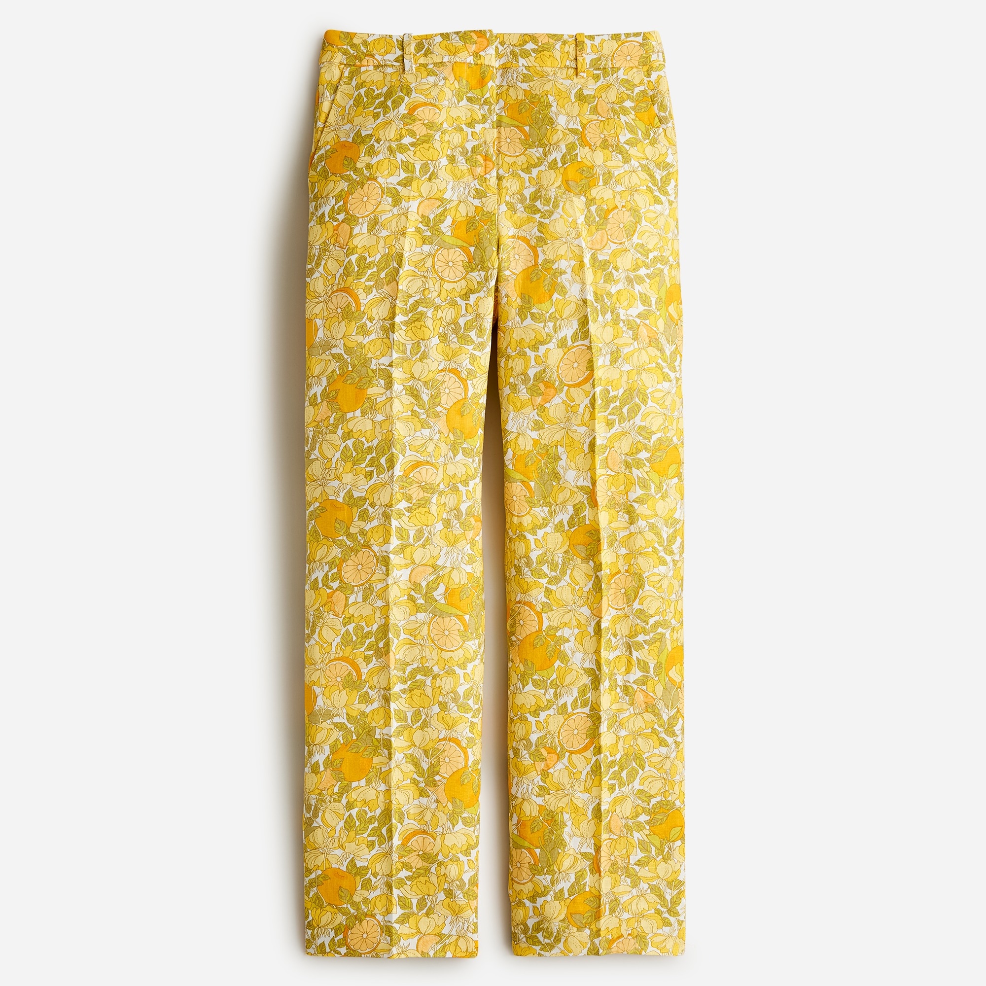 J.Crew: Ingrid Linen Pant In Limone Print For Women