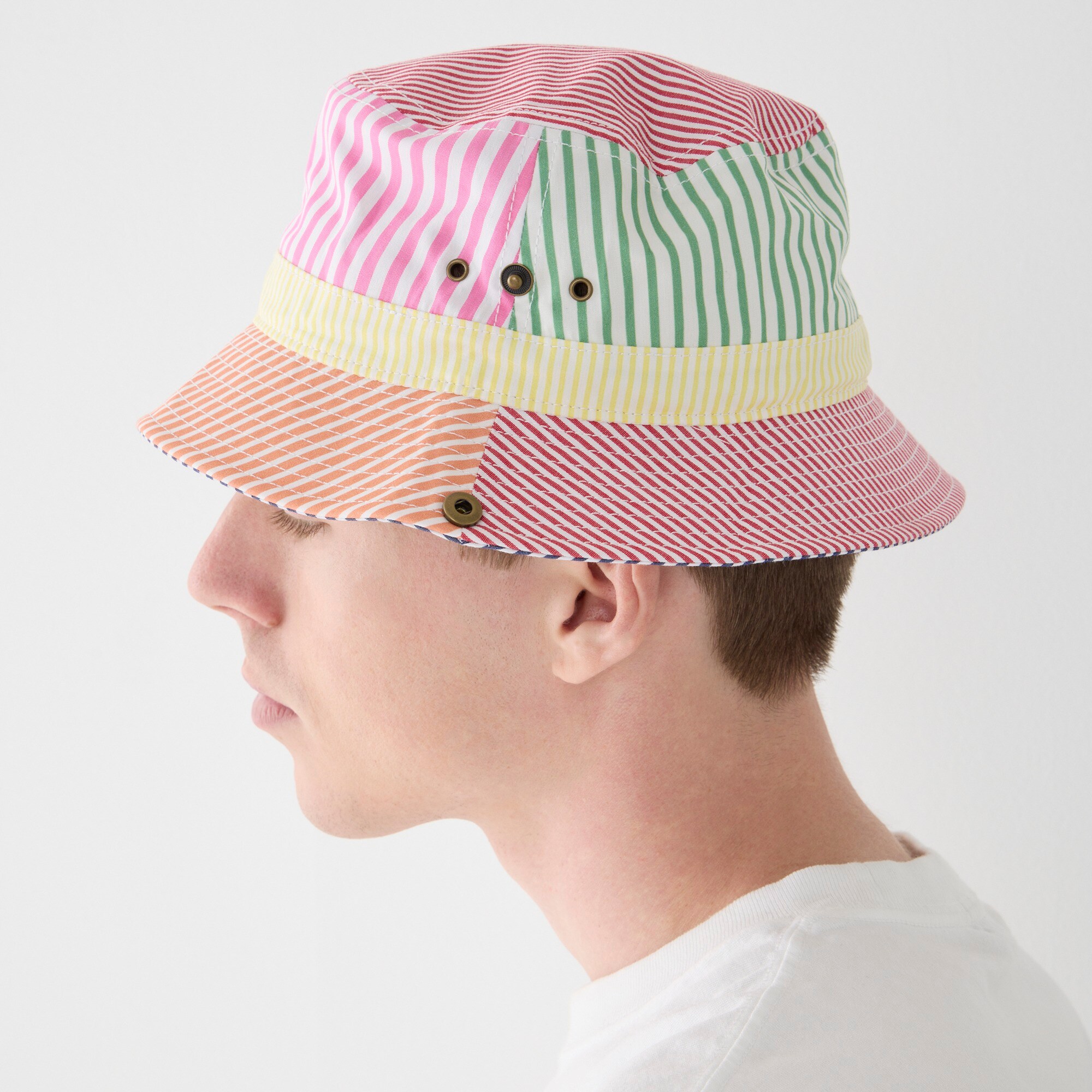 J.Crew: Bucket Hat With Snaps In Cotton Poplin For Men