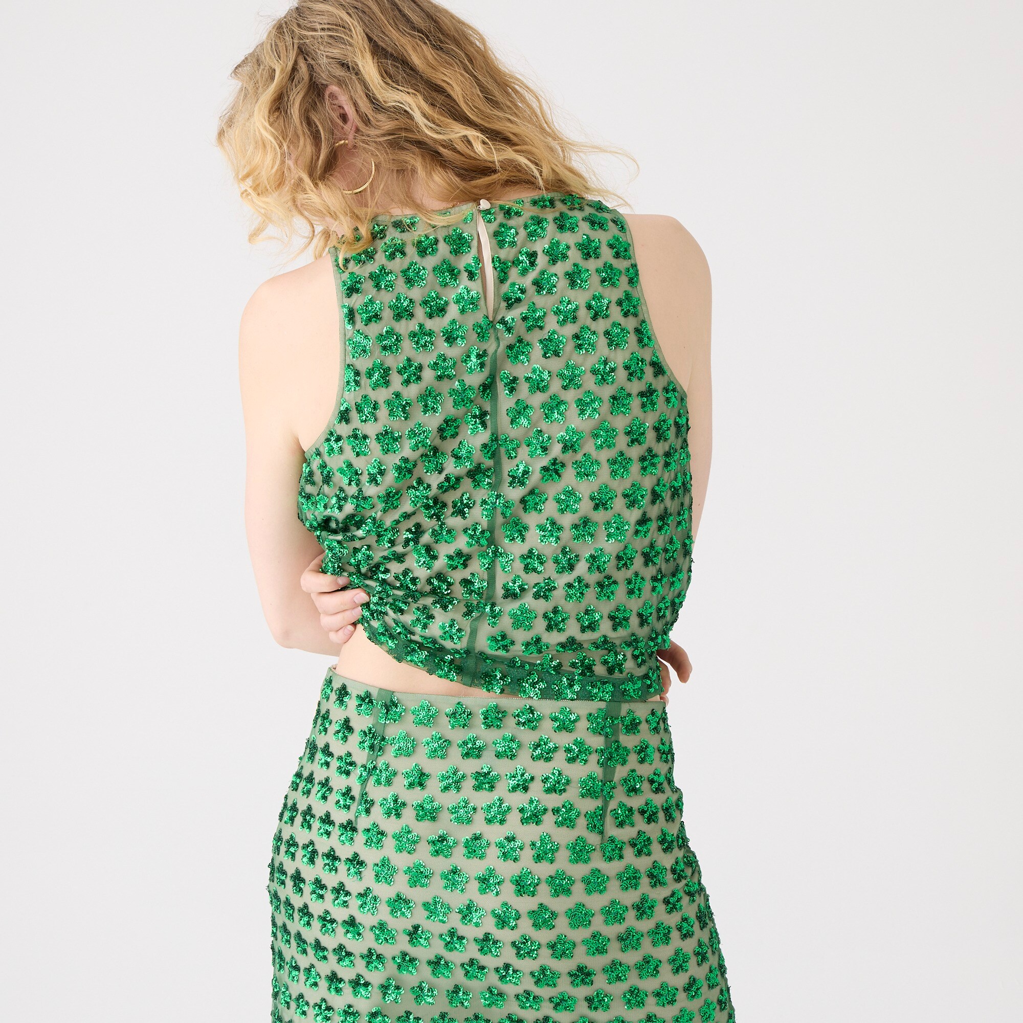 J.Crew: Collection Embellished Sequin Shell Top For Women