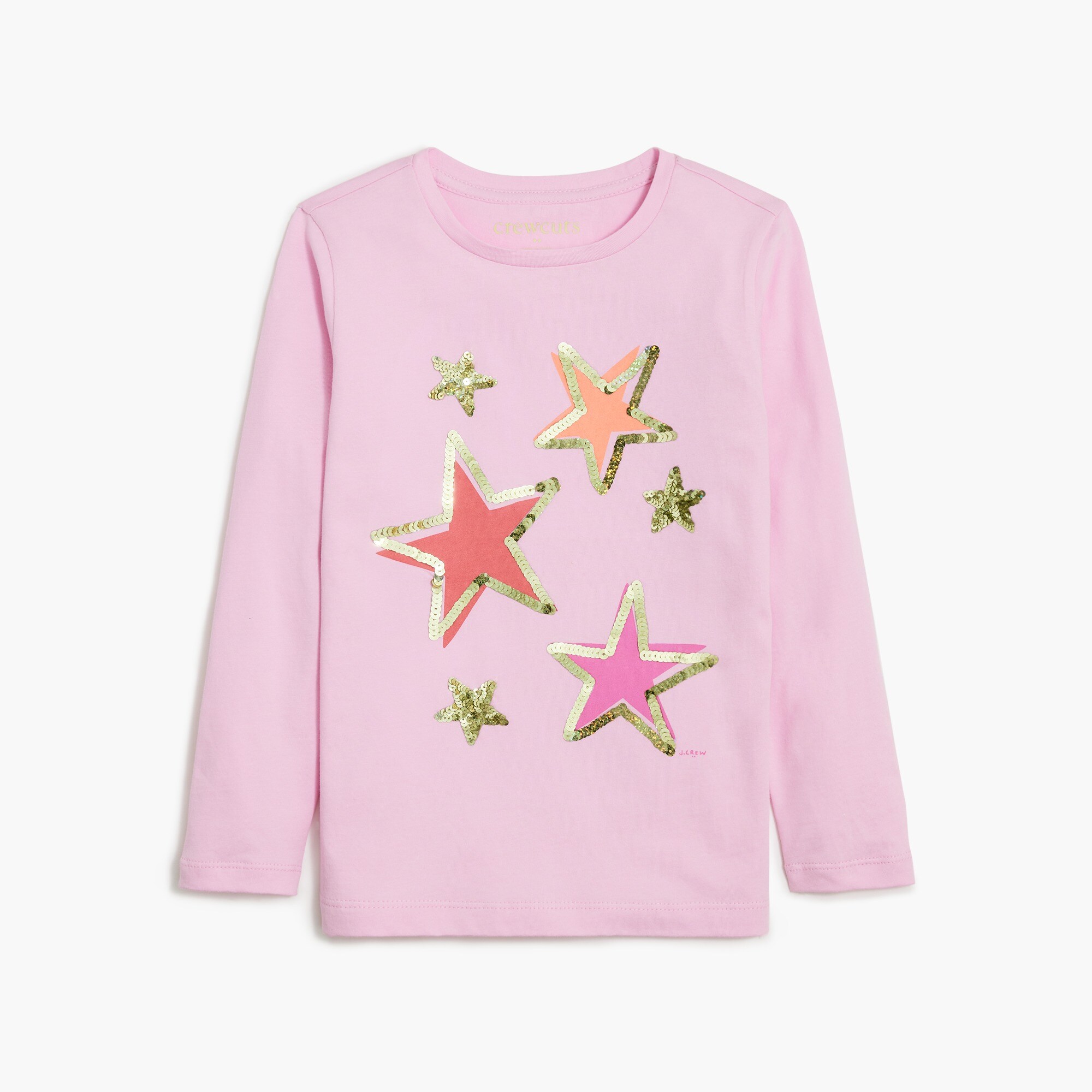 Factory: Girls' Long-sleeve Sequin Stars Graphic Tee For Girls