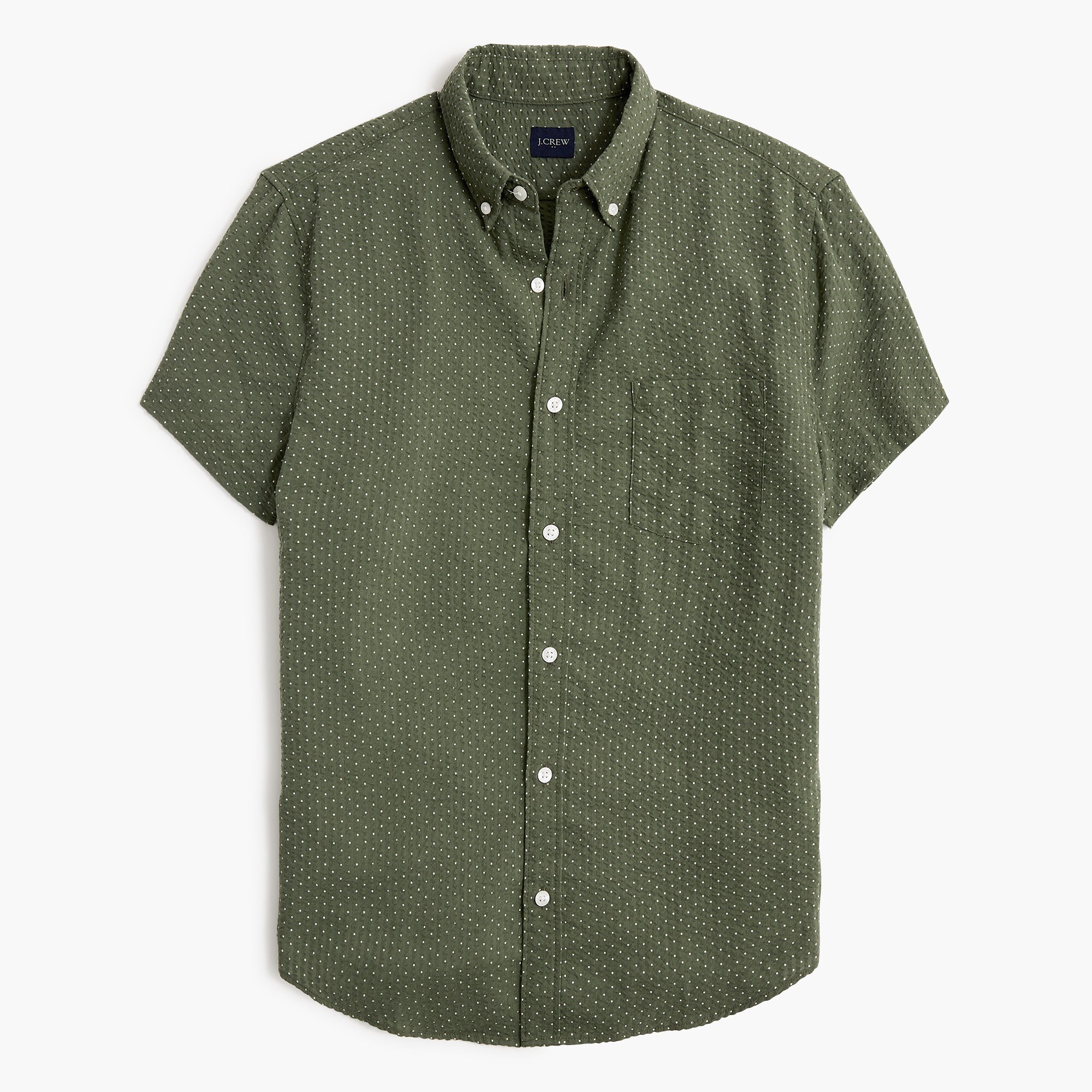 Factory: Short-sleeve Seersucker Shirt For Men