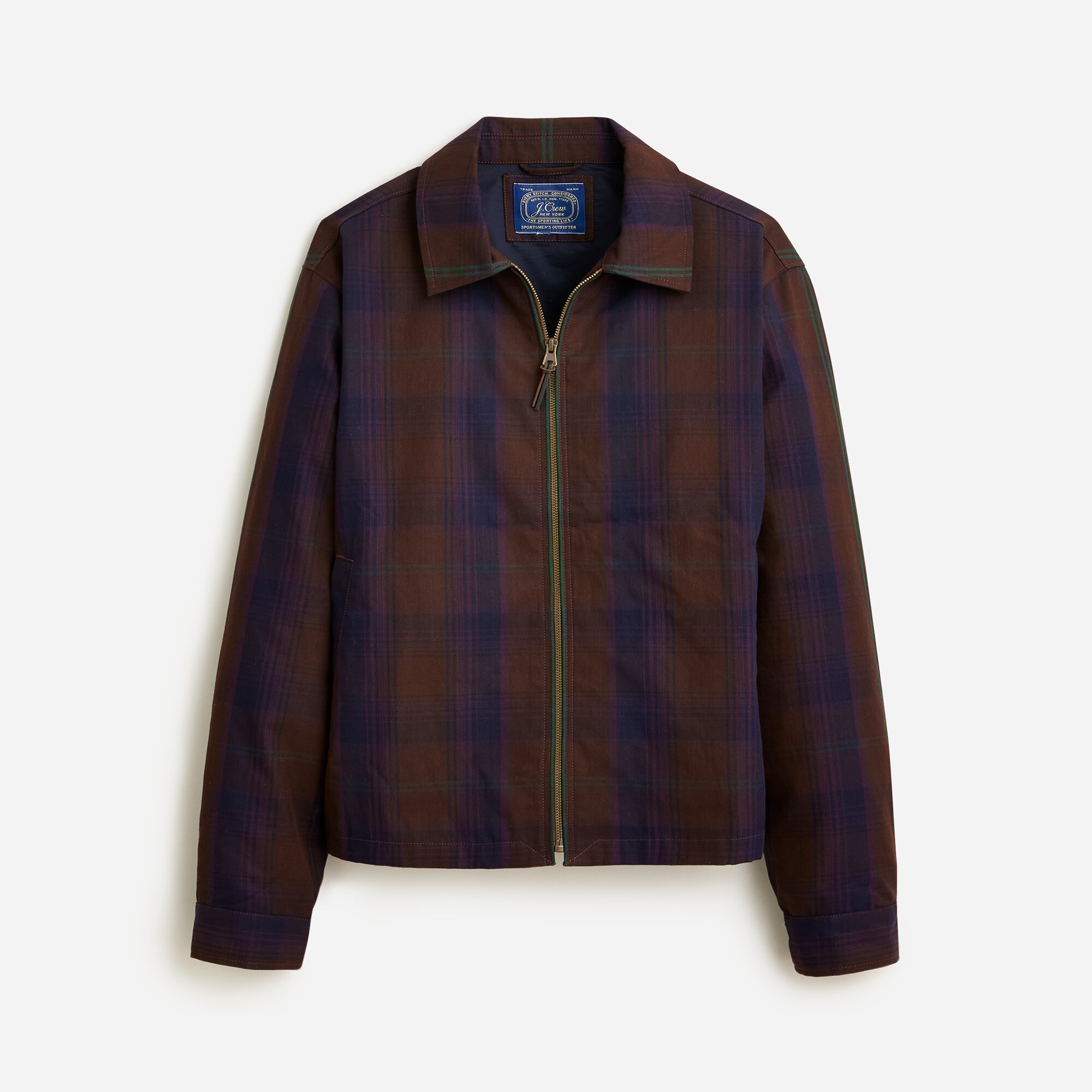 Harrington Jacket In Plaid Cotton Twill For Men | J.Crew