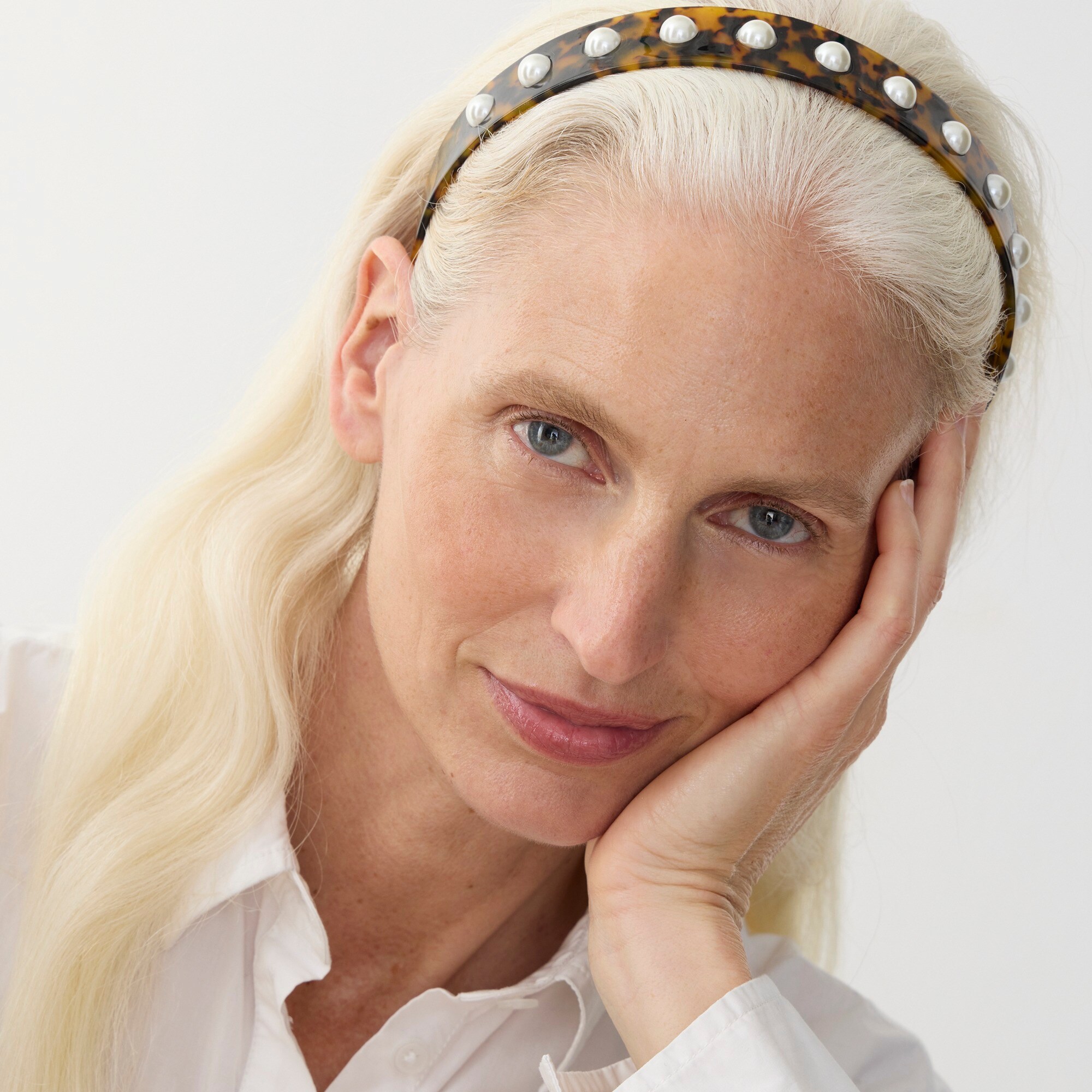 J.Crew: Pearl And Tortoise Shell Headband For Women