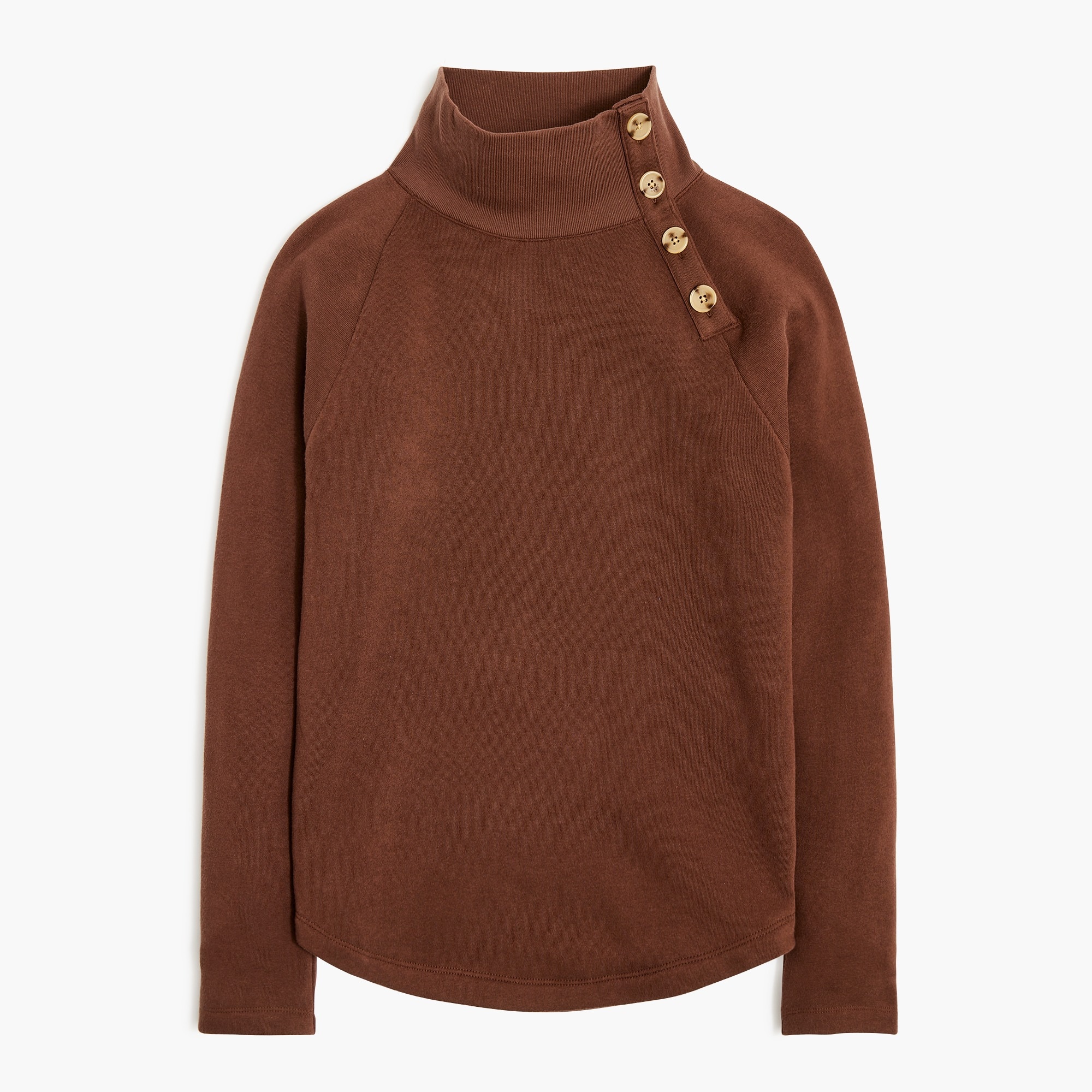 Factory: Wide Button-collar Pullover Sweatshirt For Women