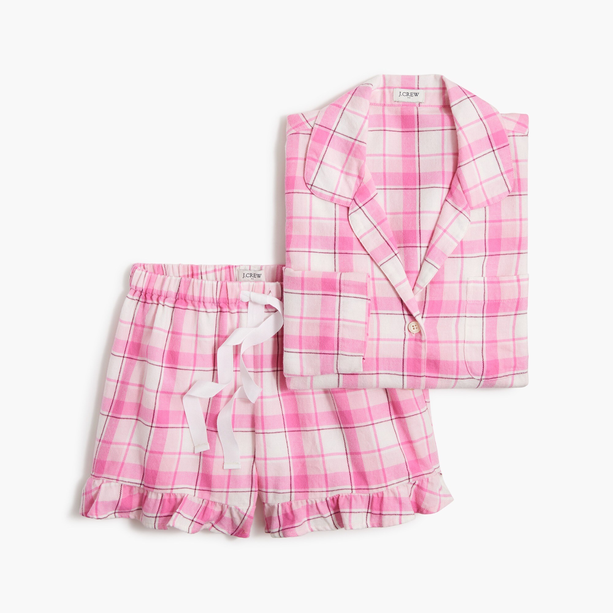 Factory: Ruffle Flannel Pajama Set For Women